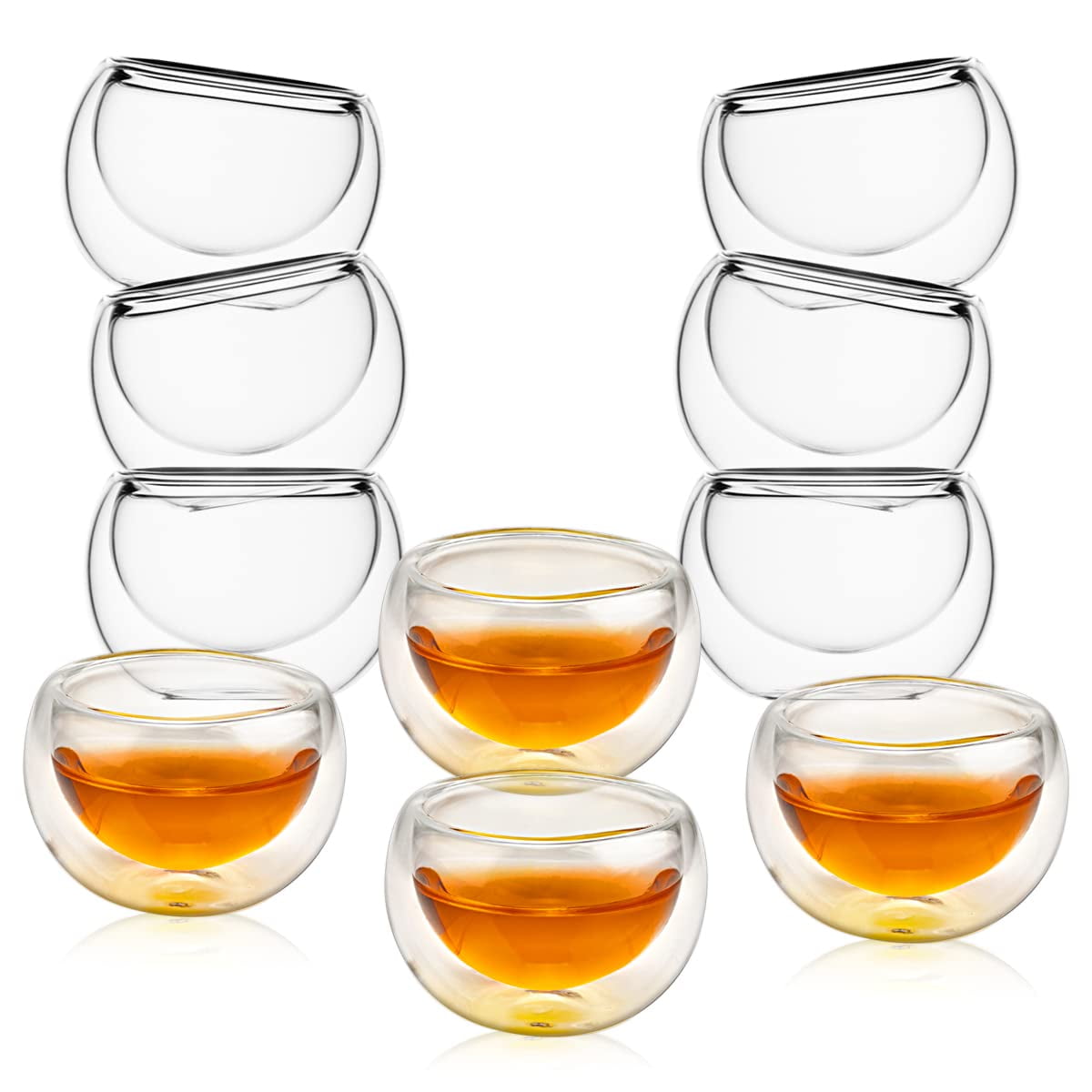 Double-walled Borosilicate Teacup Glass Heat-resisting Tea Cup Hold 2 ...