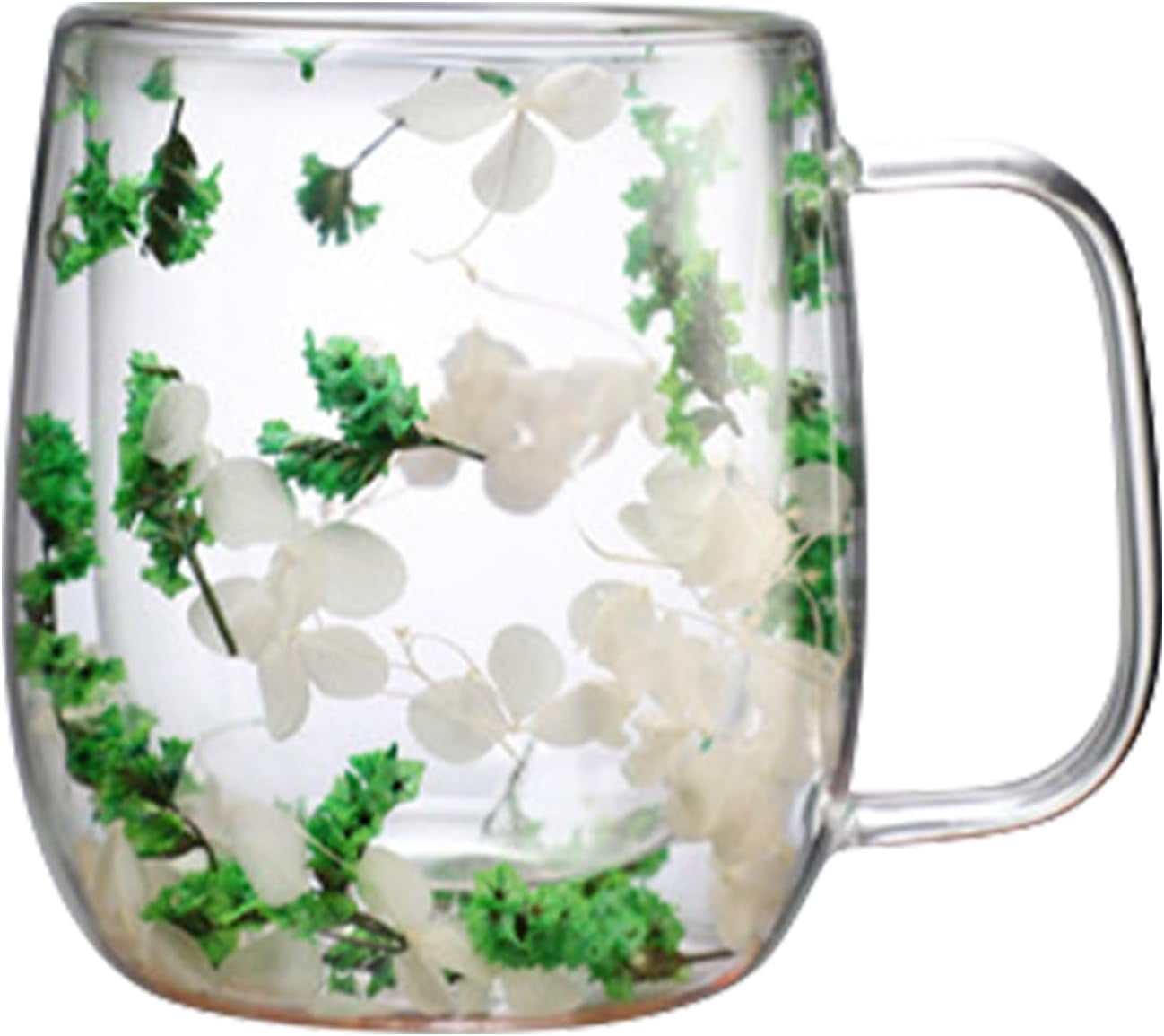Double-walled glass tea cup (with handle), transparent double-walled ...