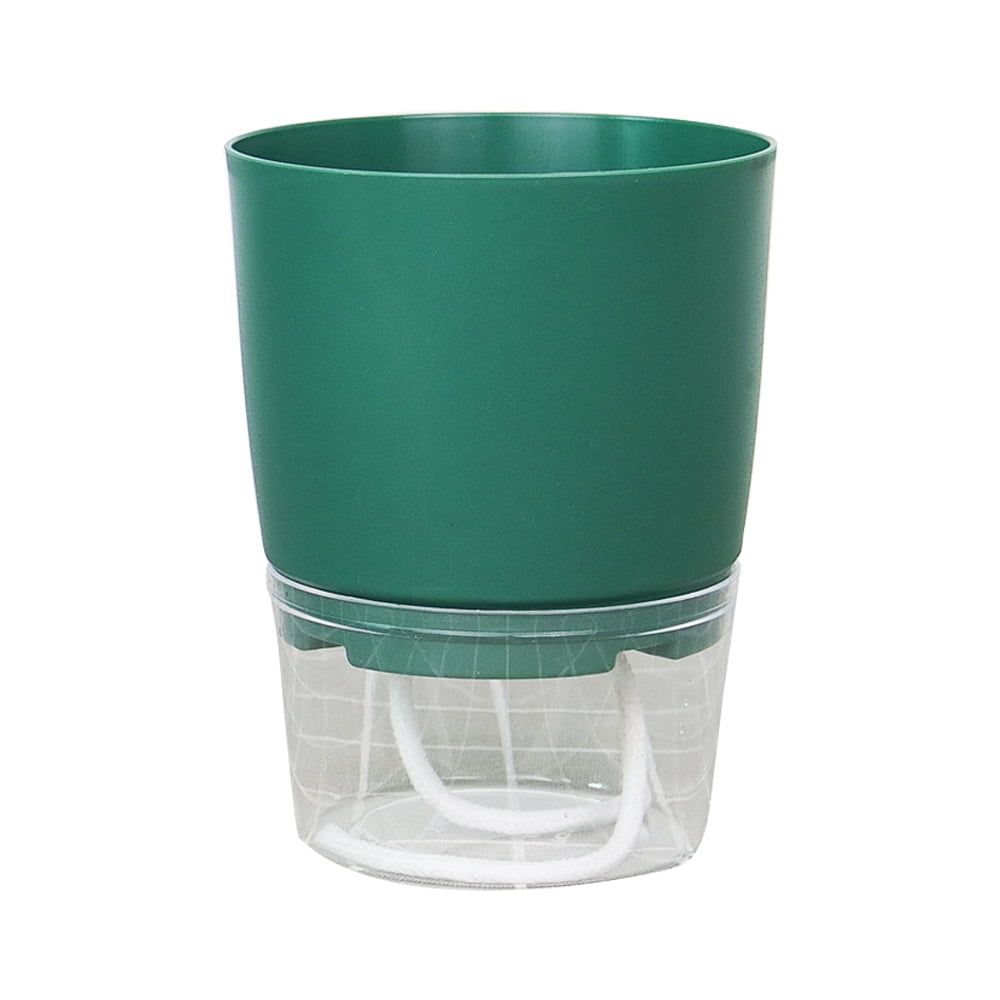 Double water storage lazy automatic water suction round flowerpot ...