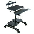 DoubleSight Aidata Sit-Stand Mobile Computer Desk Cart with CPU Shelf ...