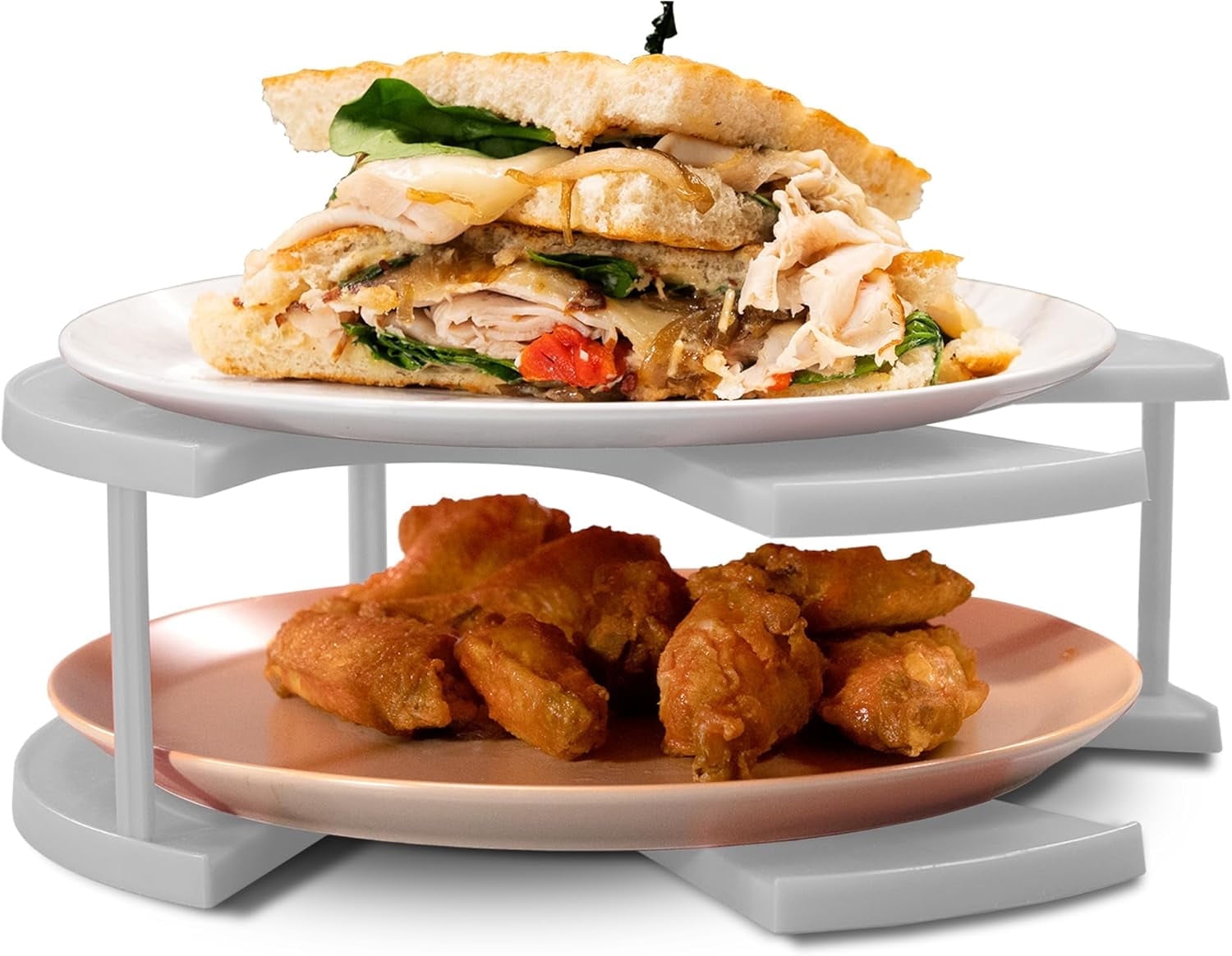 DoubleWave 2-Tiered Microwave Plate Stacker, Evenly Heats Two Plates ...