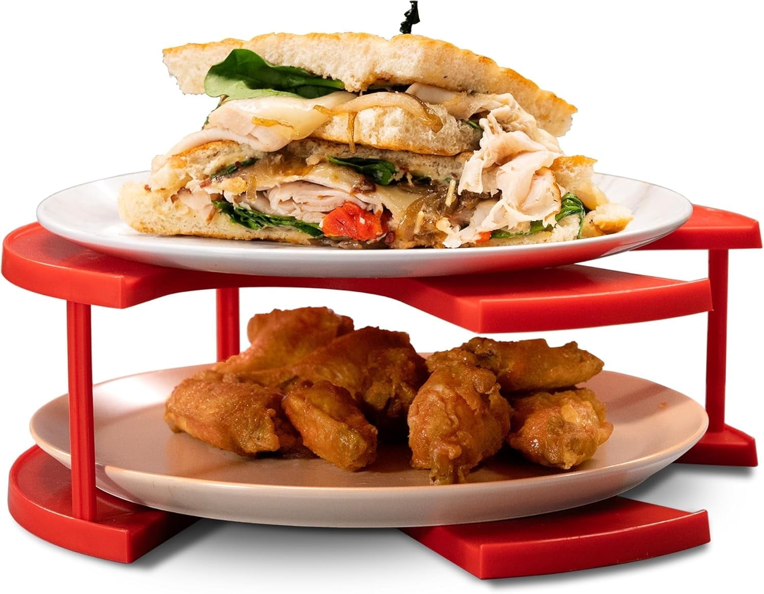 DoubleWave 2-Tiered Microwave Plate Stacker, Evenly Heats Two Plates ...