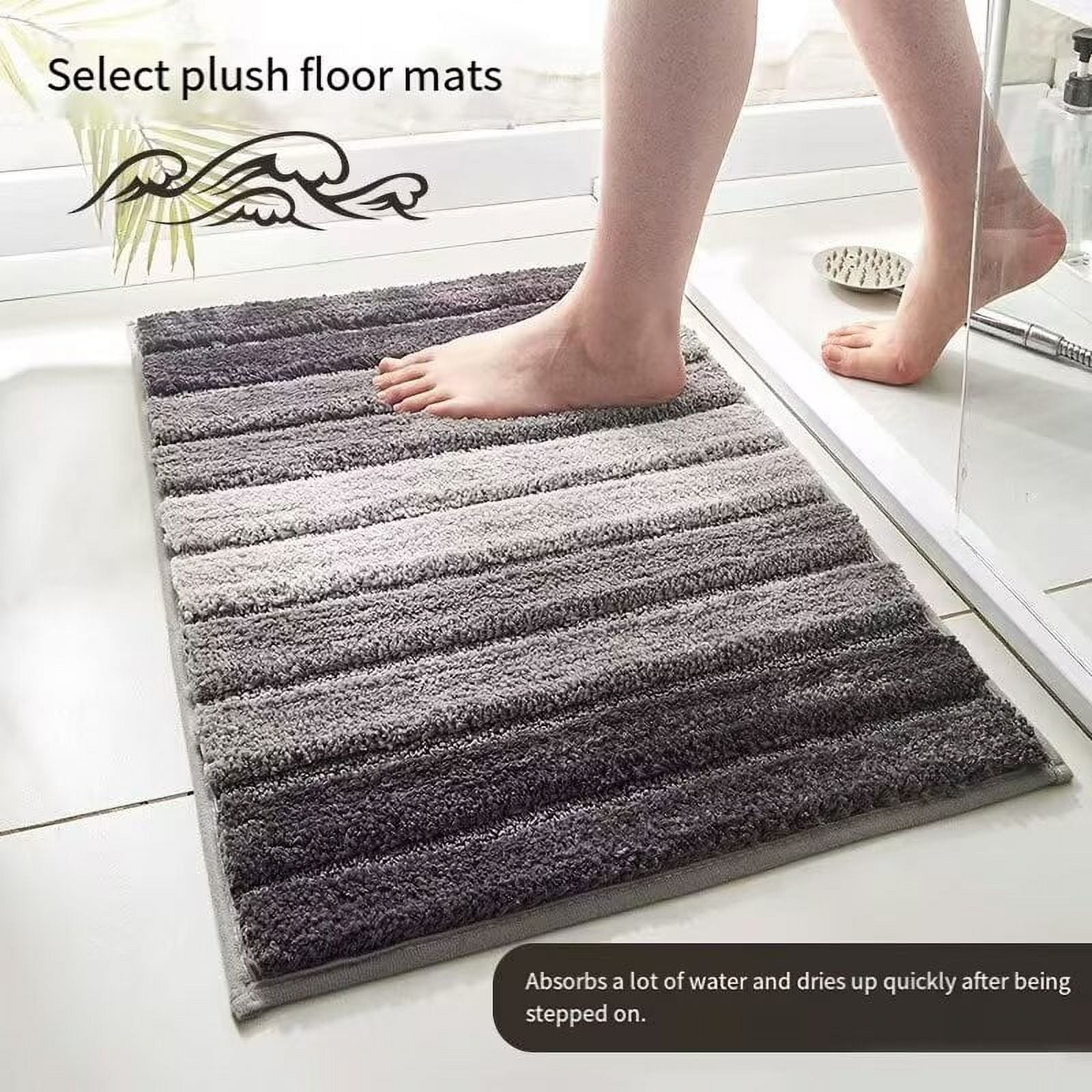 DoubleX DT Ombre Bath Rug Machine Washable - Non-Slip TPR Backing ...