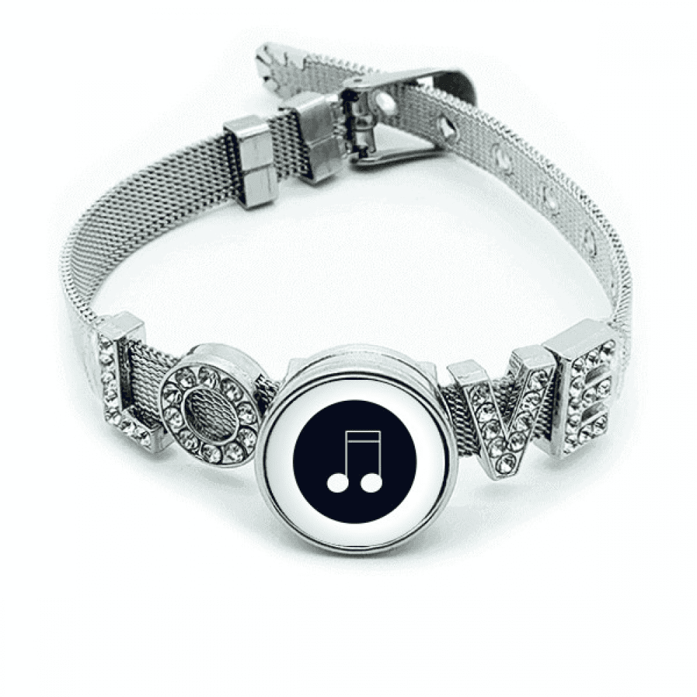 Doubled-dequaver Music Notes Bracelet Wristband Crystal Love Adjustable ...