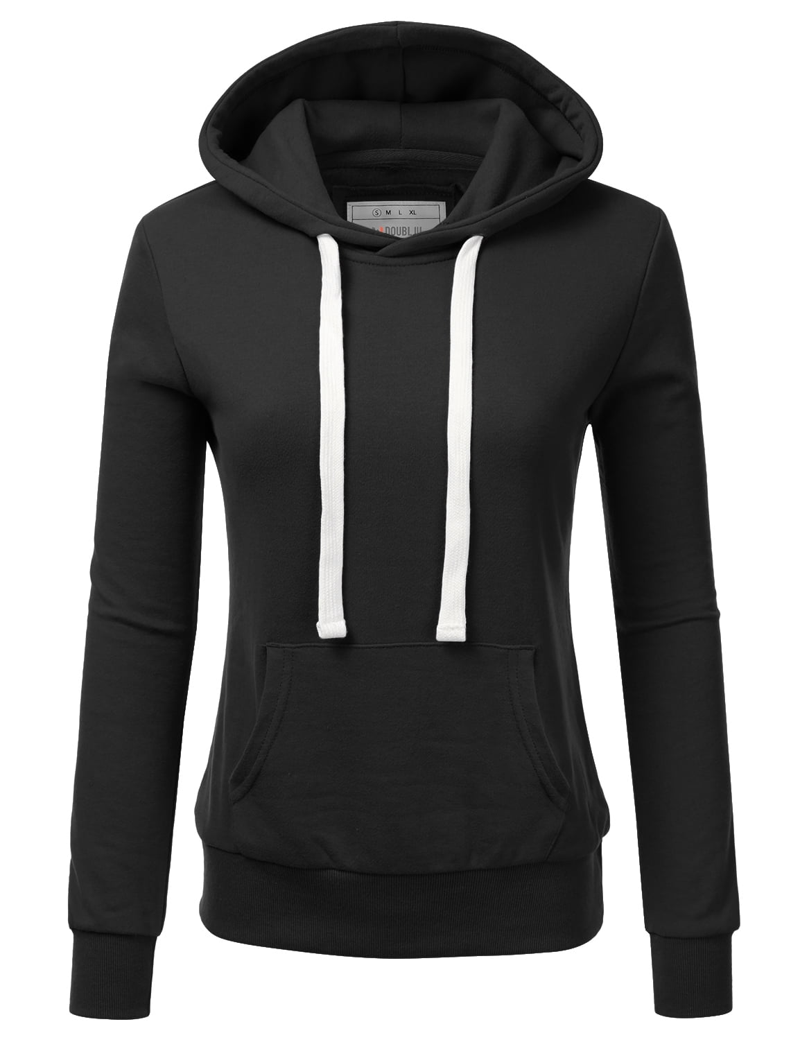 Doublju Women's Basic Lightweight Pullover Hoodie Sweatshirt with Plus ...