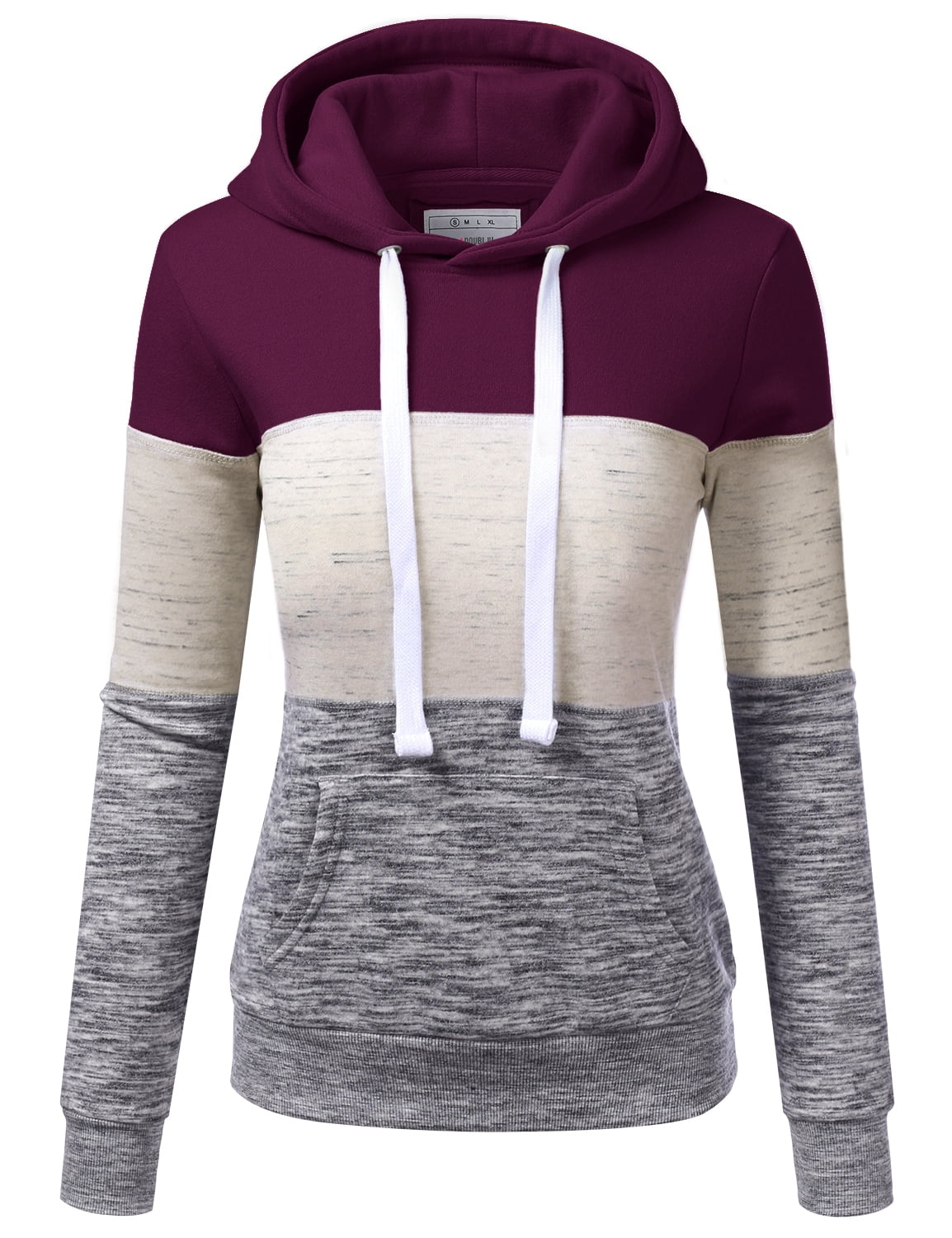 Doublju Women's Basic Lightweight Pullover Pocket Hoodie Sweatshirt ...