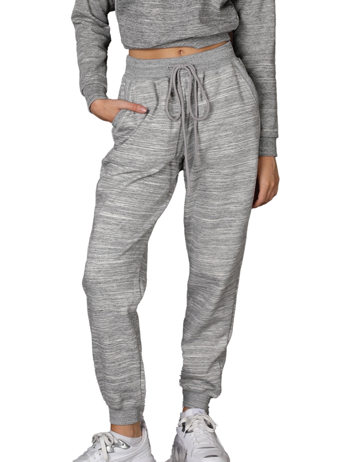Doublju Women's Casual Elastic Waist Drawstring Jogger Pants (S-3X ...
