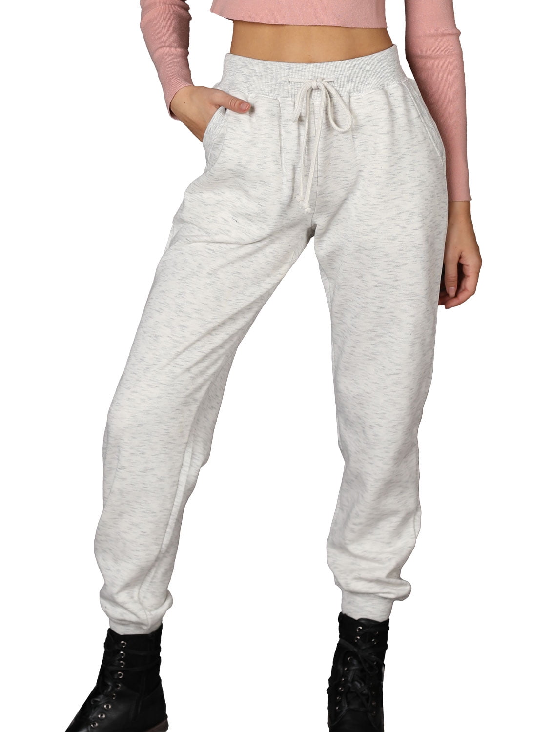 Doublju Women's Casual Elastic Waist Drawstring Jogger Pants (S-3X ...