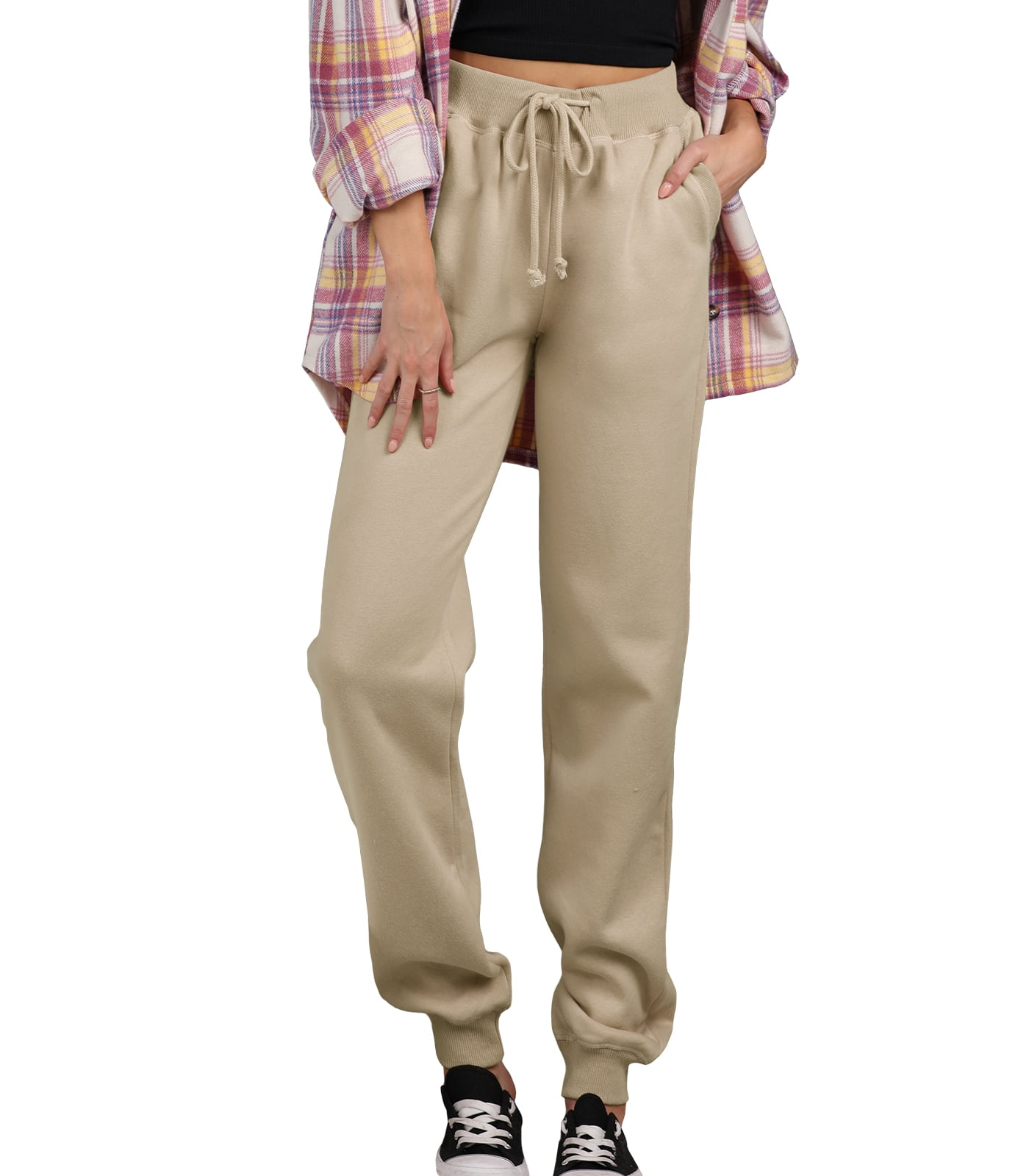 Doublju Women's Casual Elastic Waist Drawstring Jogger Pants (S-3X ...