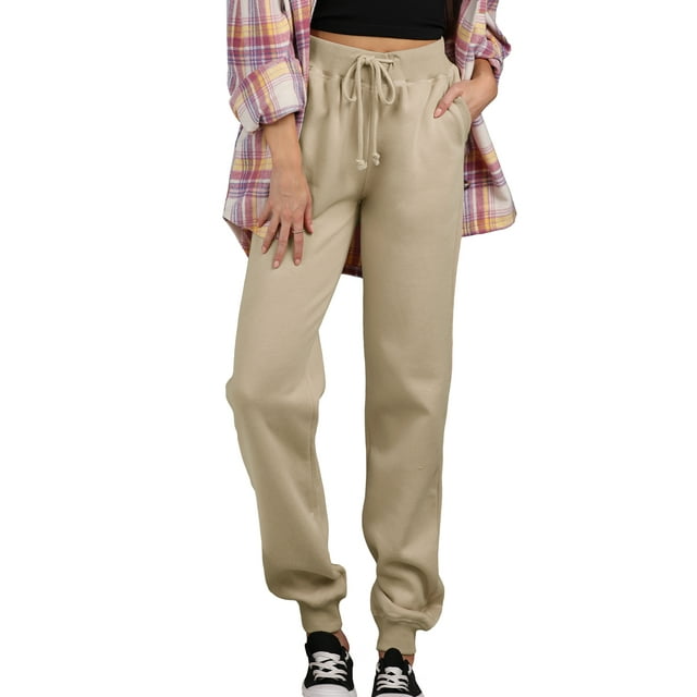 Doublju Women's Casual Elastic Waist Drawstring Jogger Pants (S-3X ...