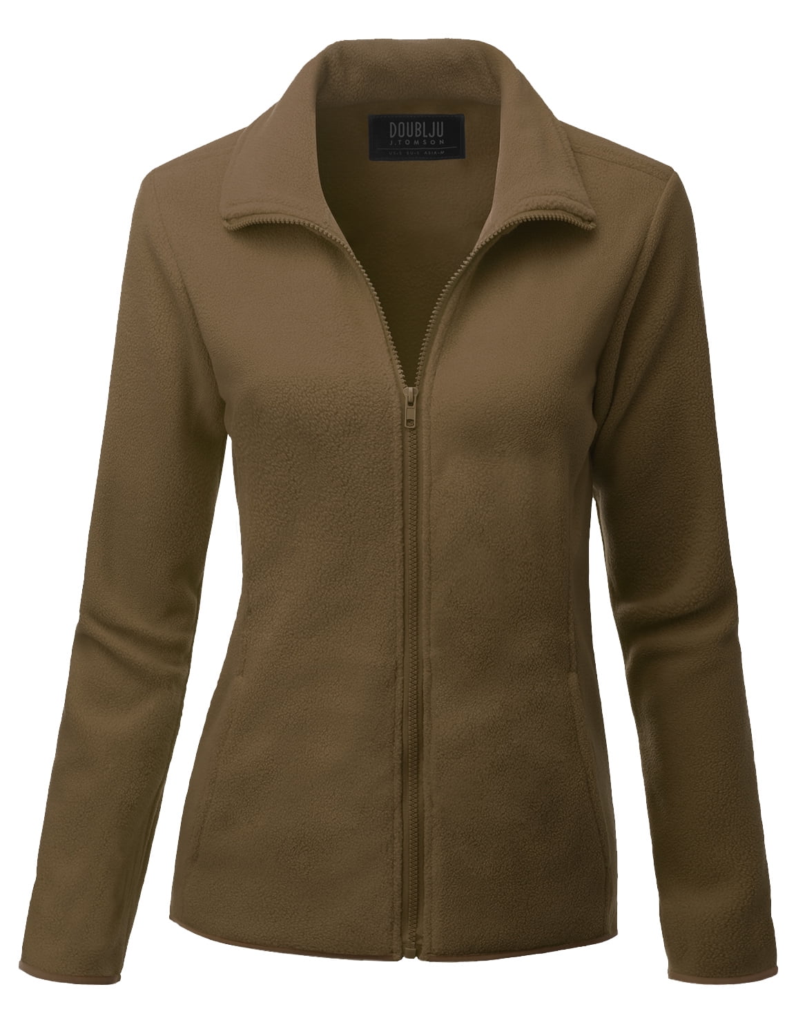 Doublju Women's Lightweight Fleece Jacket with Full Zip-Up, Pockets ...