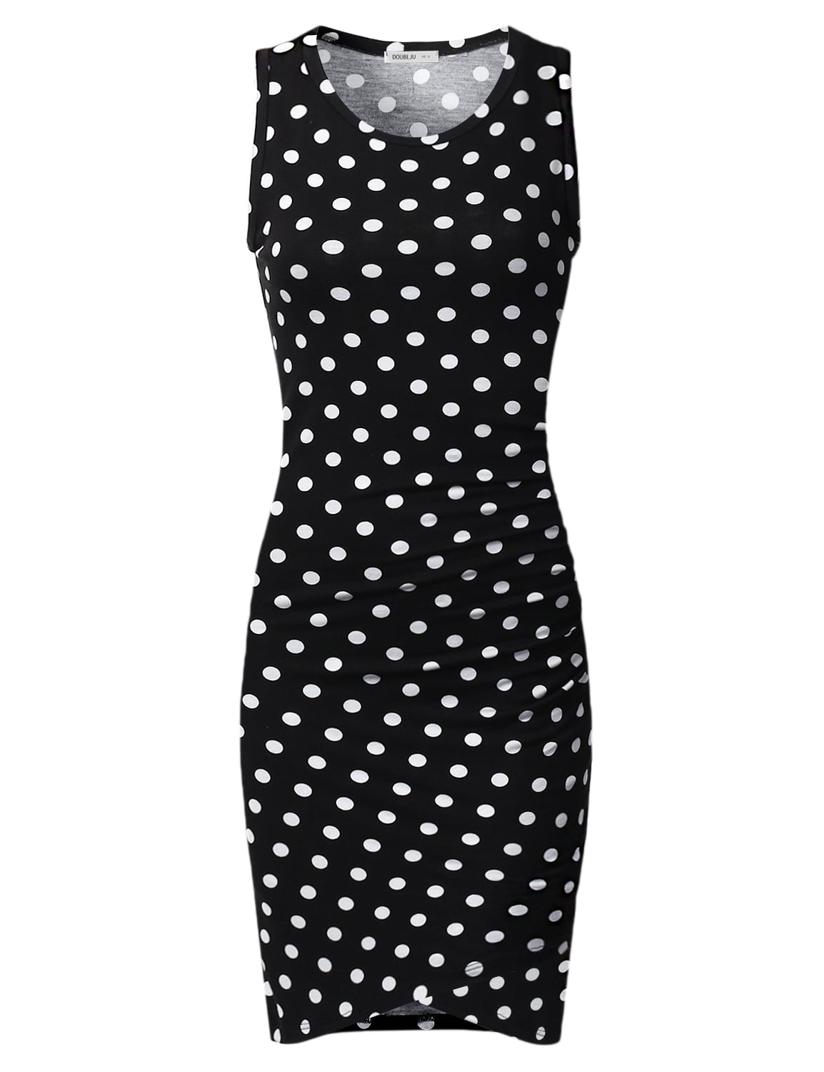 Doublju Womens Round Neckline Sleeveless Bodycon Midi Dress S 3x