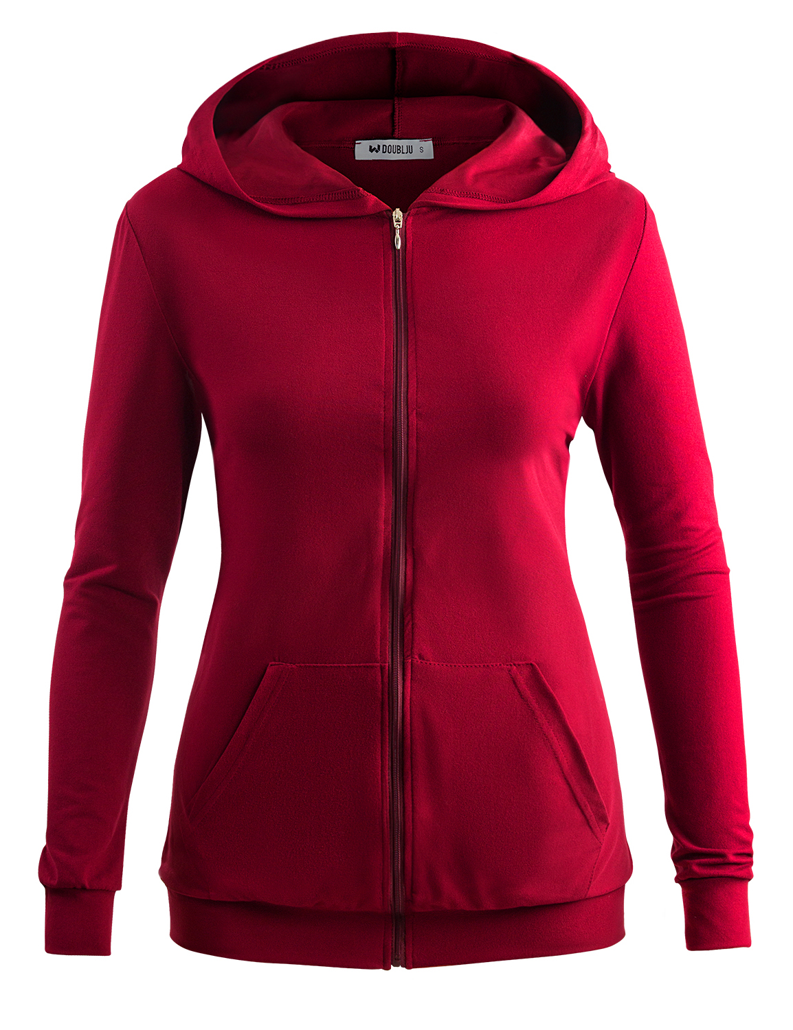 Doublju Womens Zip Up Solid Hoodie With Plus Size - Walmart.com