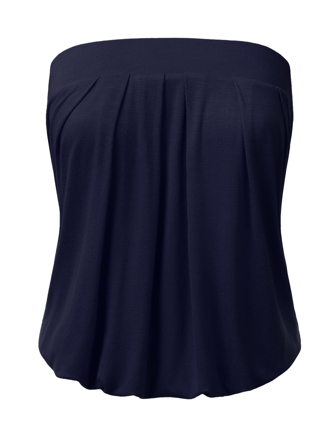 Doublju Wowen's Solid Natural Pleated Tube Top (Plus Size Available ...