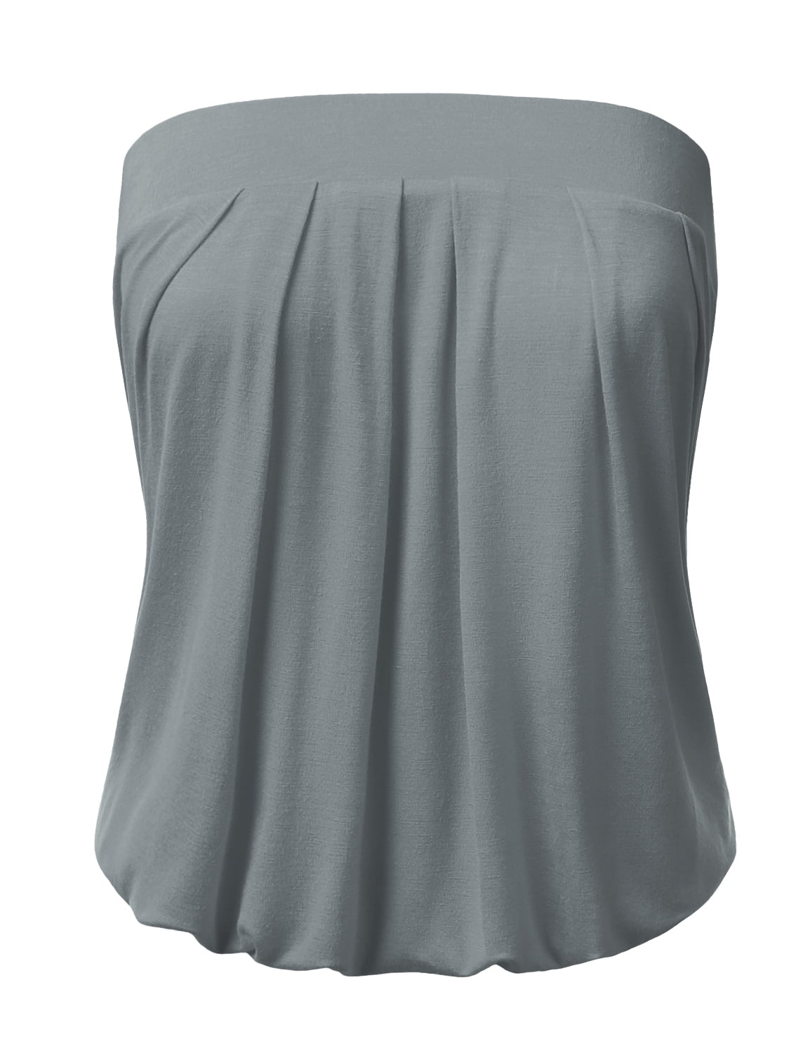 Doublju Wowen's Solid Natural Pleated Tube Top (Plus Size Available ...