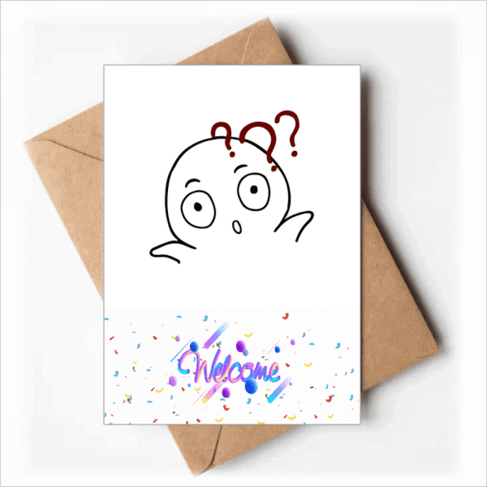 Doubt Black Cute Chat Face Cartoon Welcome Back Greeting Cards ...