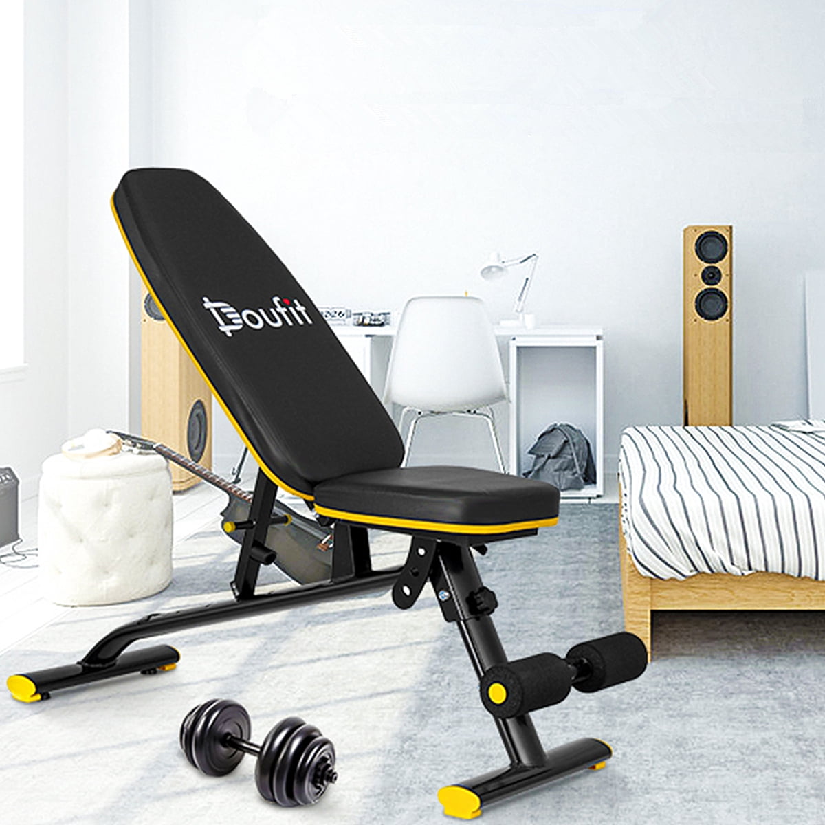 Doufit Weight Bench Adjustable Heavy Duty, Assembled & Foldable Workout ...