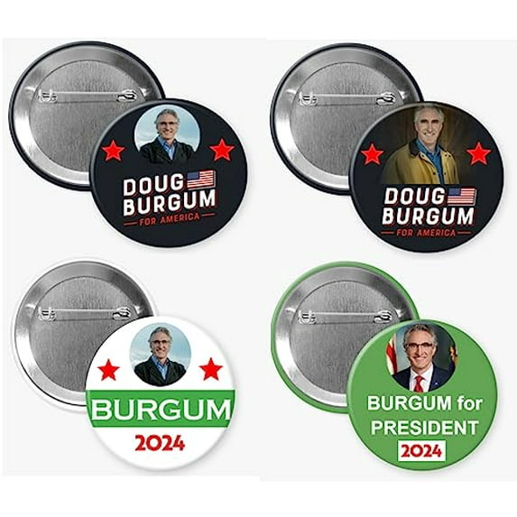 Doug Burgum 2024 Pins (4-pack buttons) - Gov. Doug Burgum for President ...