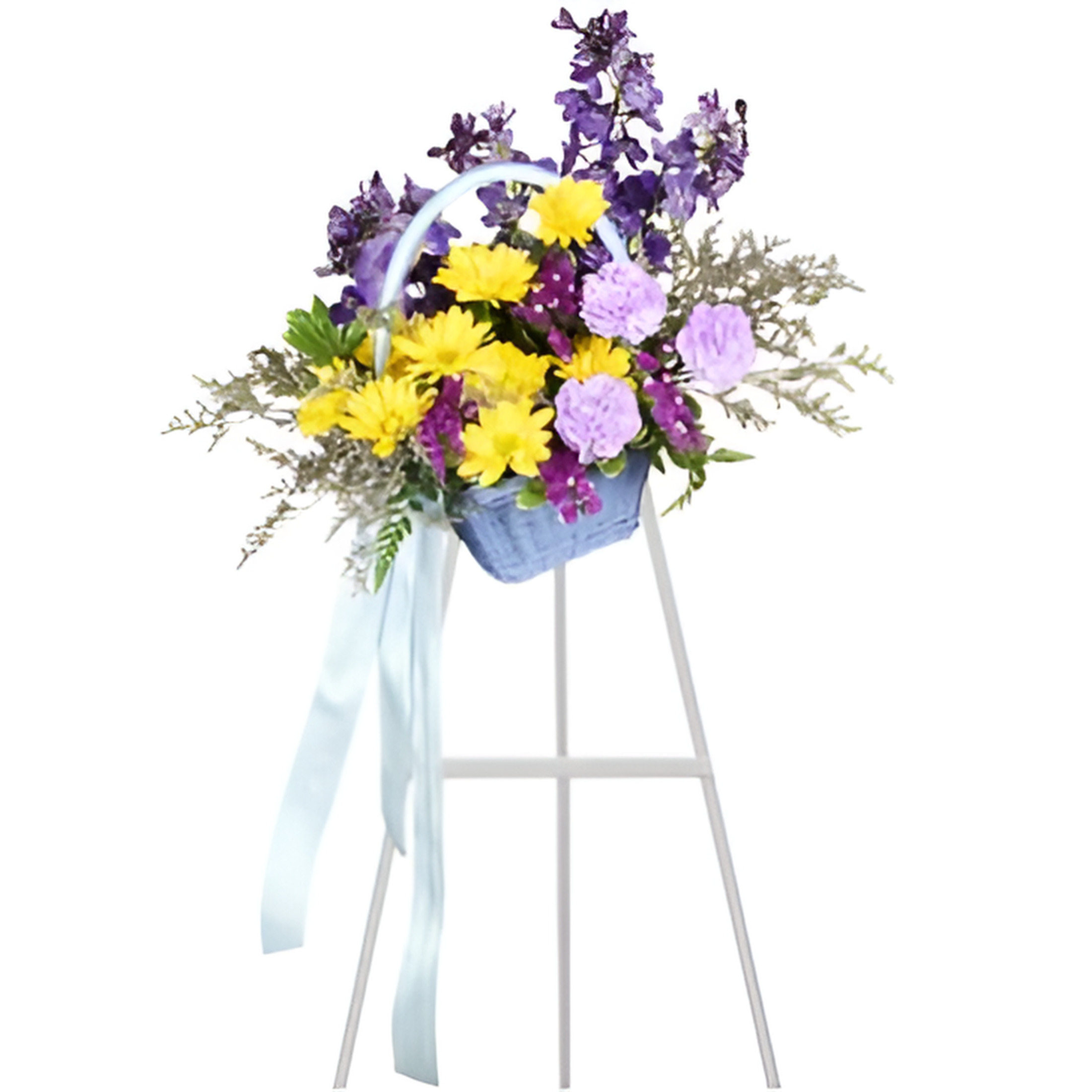 Doug Ruling Flower Shop Blessed Blue Spray Funeral Arrangement ...