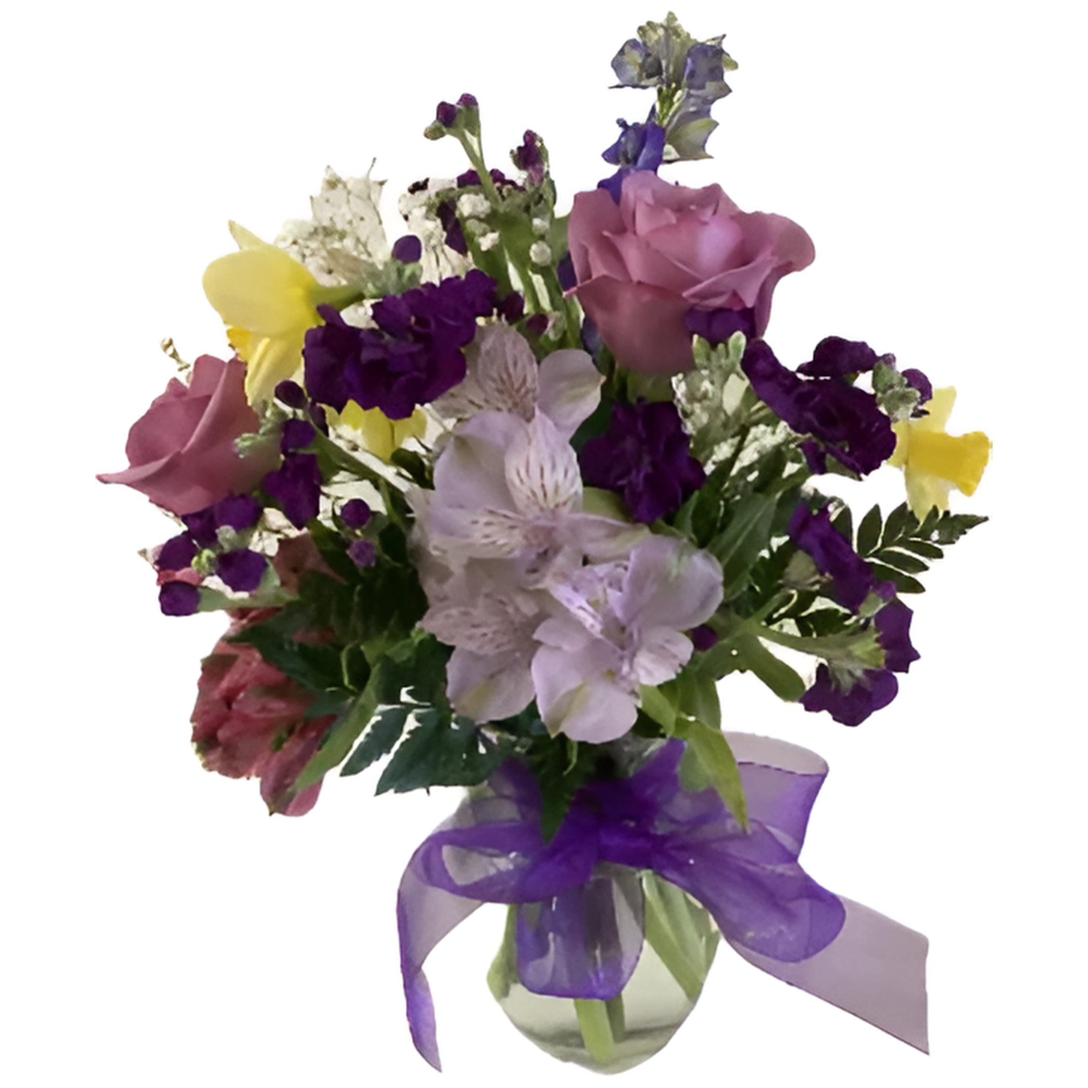 Doug Ruling Flower Shop Purple Tied Up Vase - Walmart.com