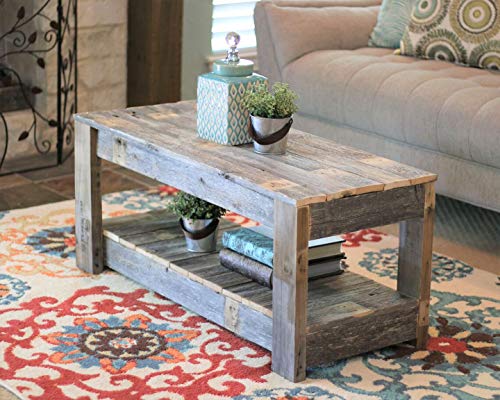 Doug and Cristy Designs Natural Unfinished Coffee Table with Shelf ...