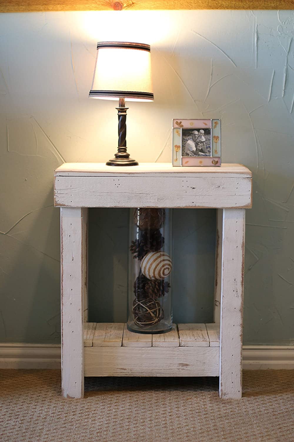 Doug and Cristy Designs White Rustic End Table - Walmart.com