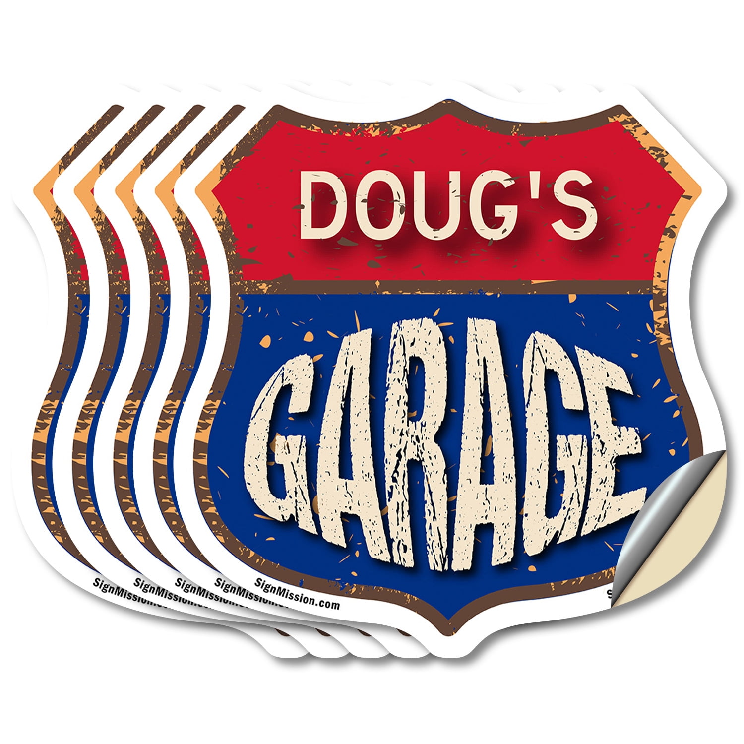 Doug's Garage (5 Pack) 4 inch X 4 inch Shield Shaped Heavy Duty 3.2 mil ...