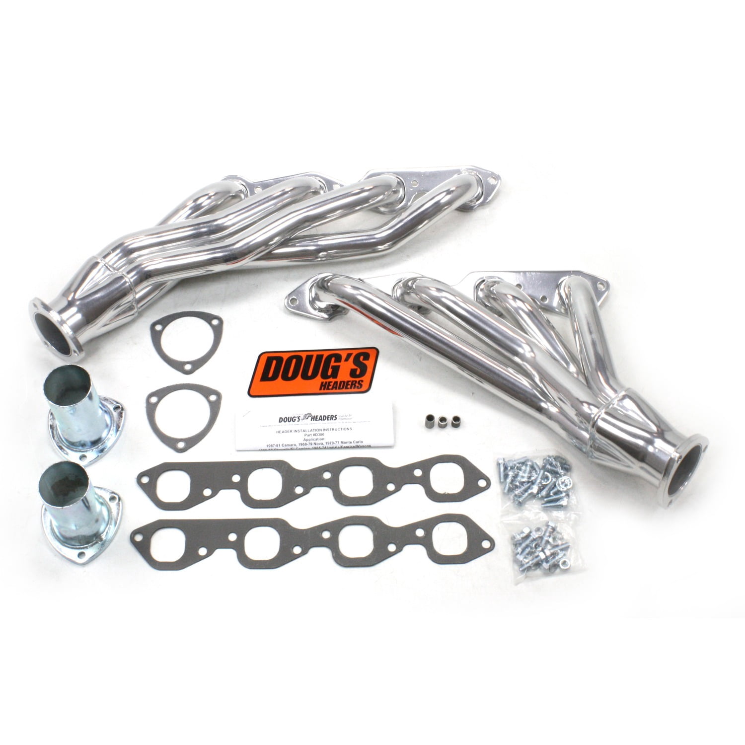 Doug's Headers D306 1 3/4" 4 Tube Shorty Metallic Ceramic Coated ...