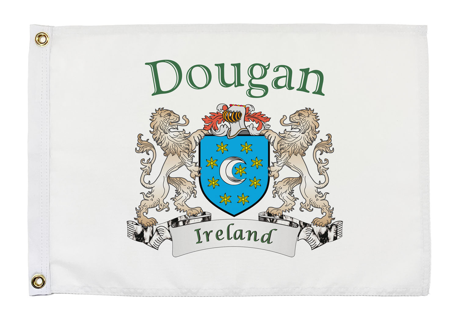 Dougan Irish Coat of Arms Small White Flag - 16"x10.5" inches - Walmart.com