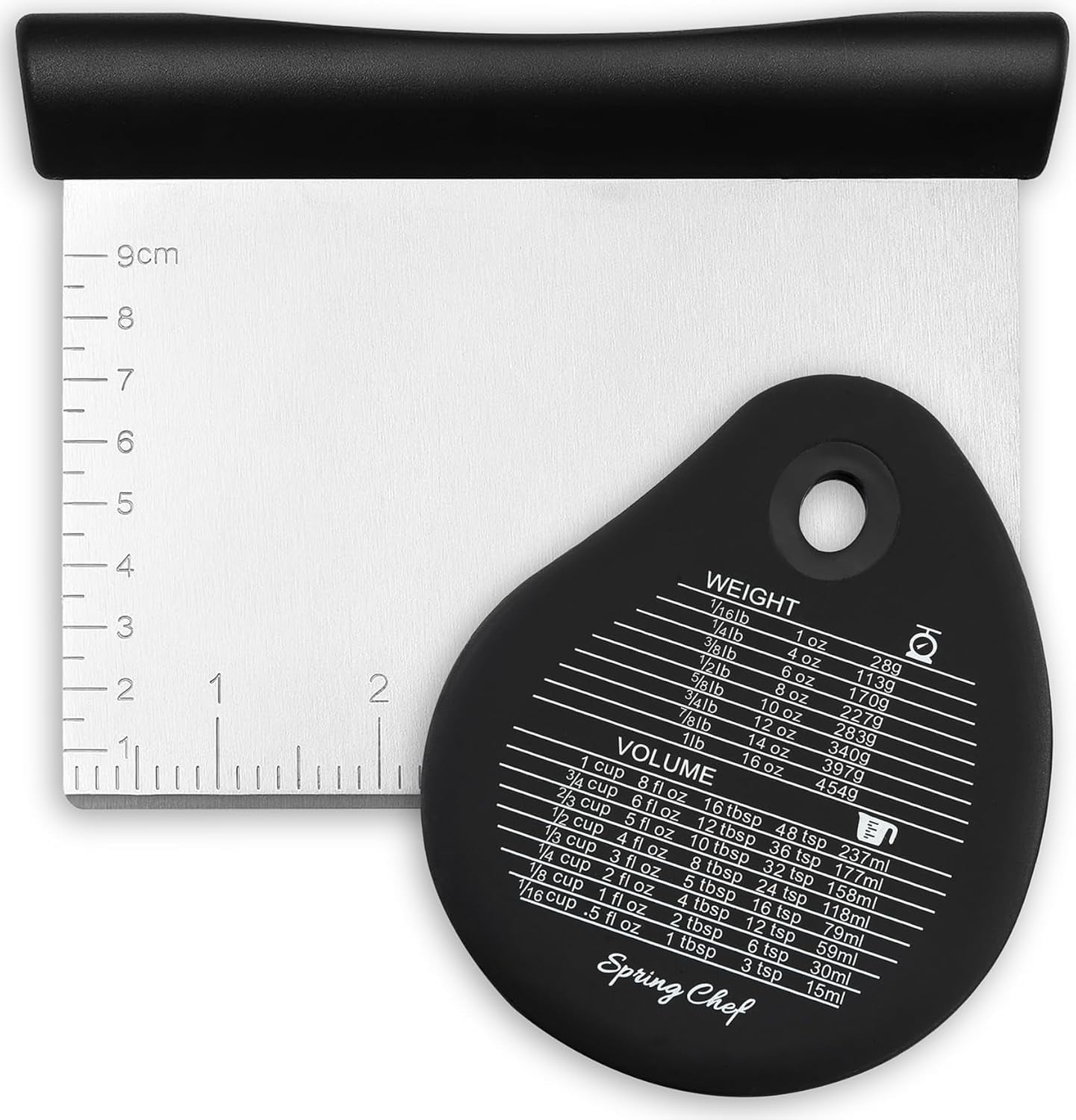 Dough Bench Scraper for Baking with Markings - Stainless Steel Kitchen ...