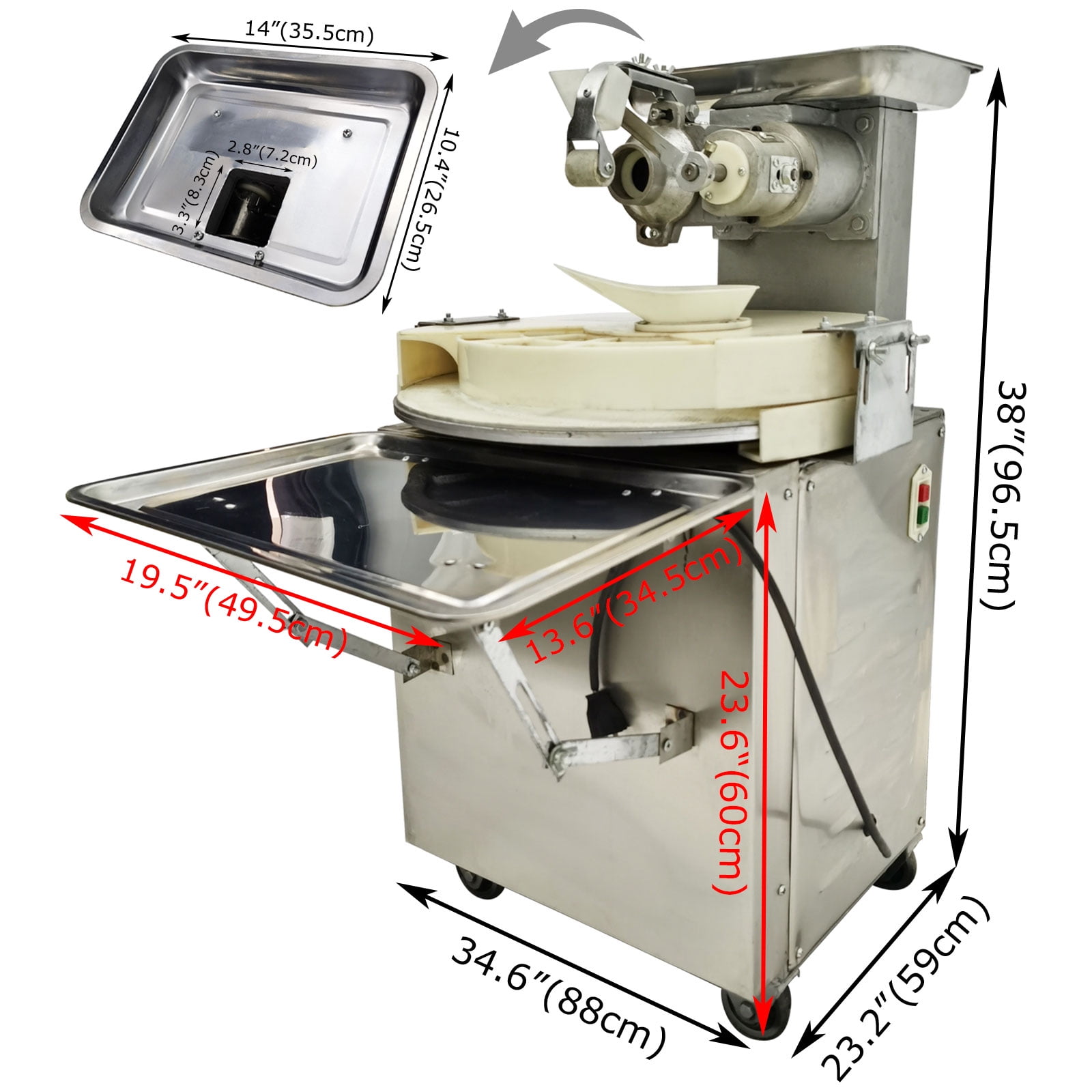 Dough Dividing Cutter Steamed Bun Forming Machine Table Top Automatic ...