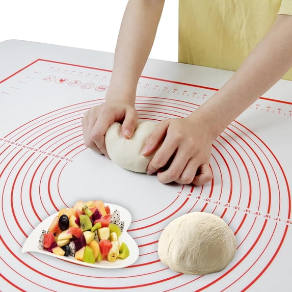 Dough Mat Pastry Silicone Baking Mats 32x24" Red for Rolling Dough ...
