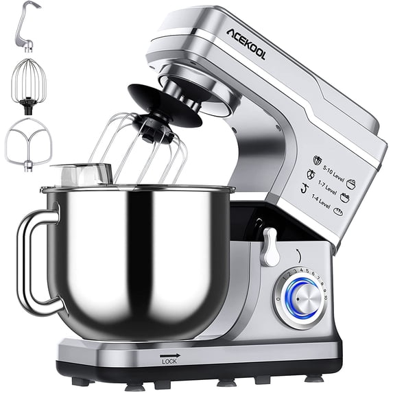 Dough Mixer 7.5 QT Electric Mixer - 660W 10 Speed Large Capacity ...
