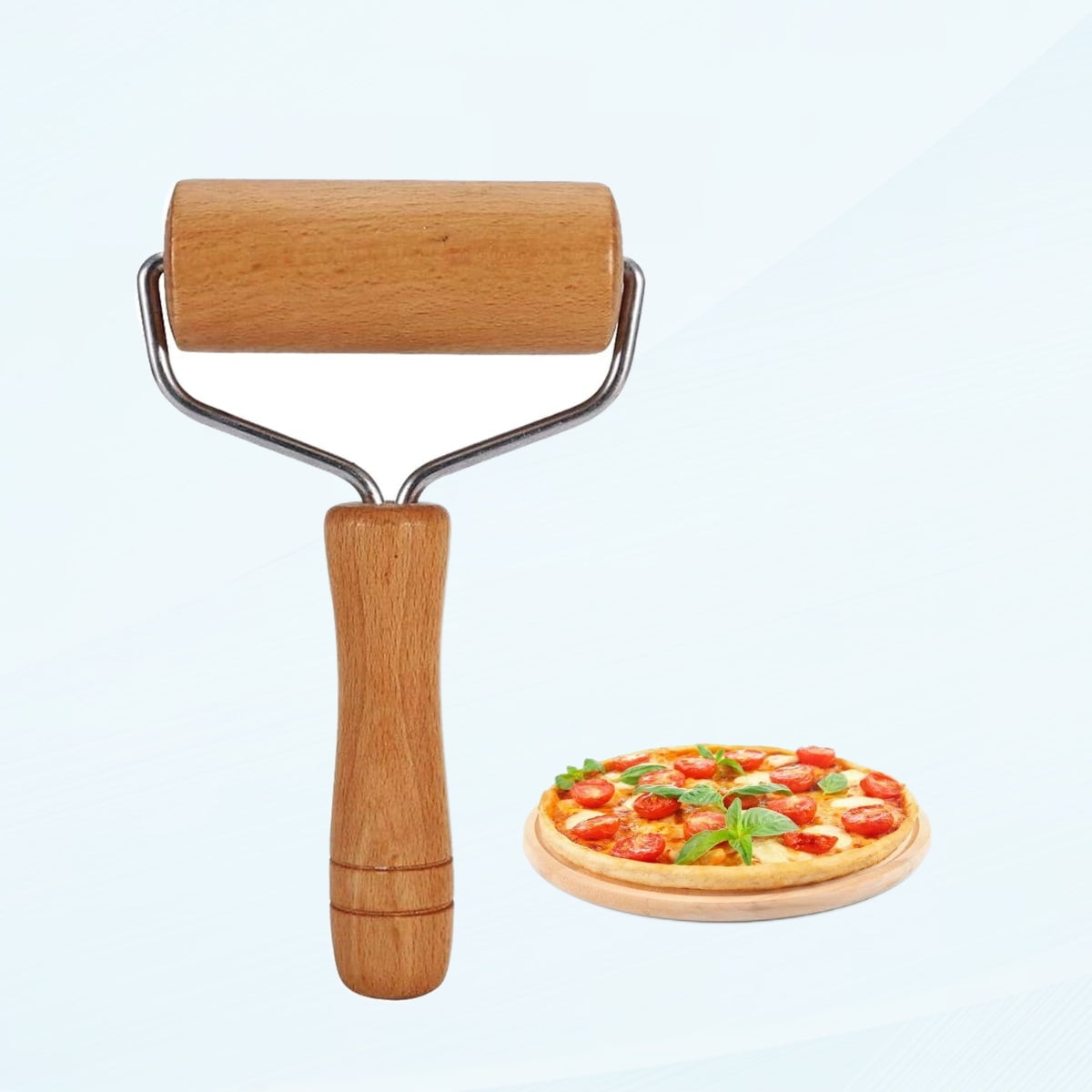 Dough Roller Baker T Shape Pastry Rolls 3.7 * 7.4in Wooden Rolling Pin ...