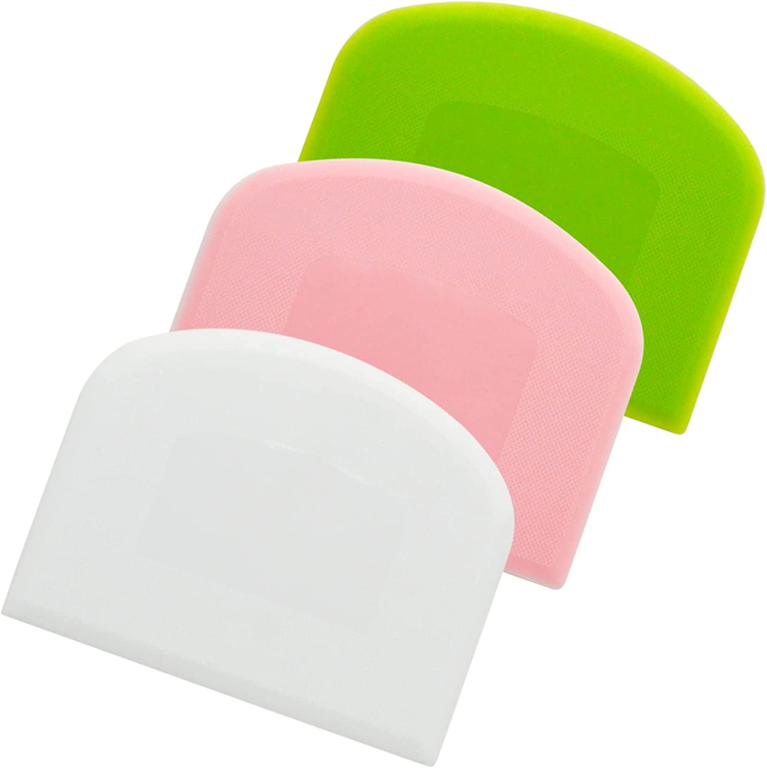 Dough Scraper, 3 Pieces Bowl Scraper for Baking Food-Grade Plastic ...