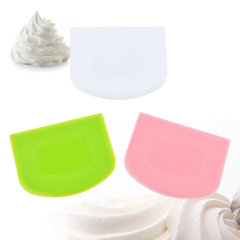 Dough Scraper Bench Scraper - 3P 4.7x3.7" Plastic Flexible Bowl Scraper ...