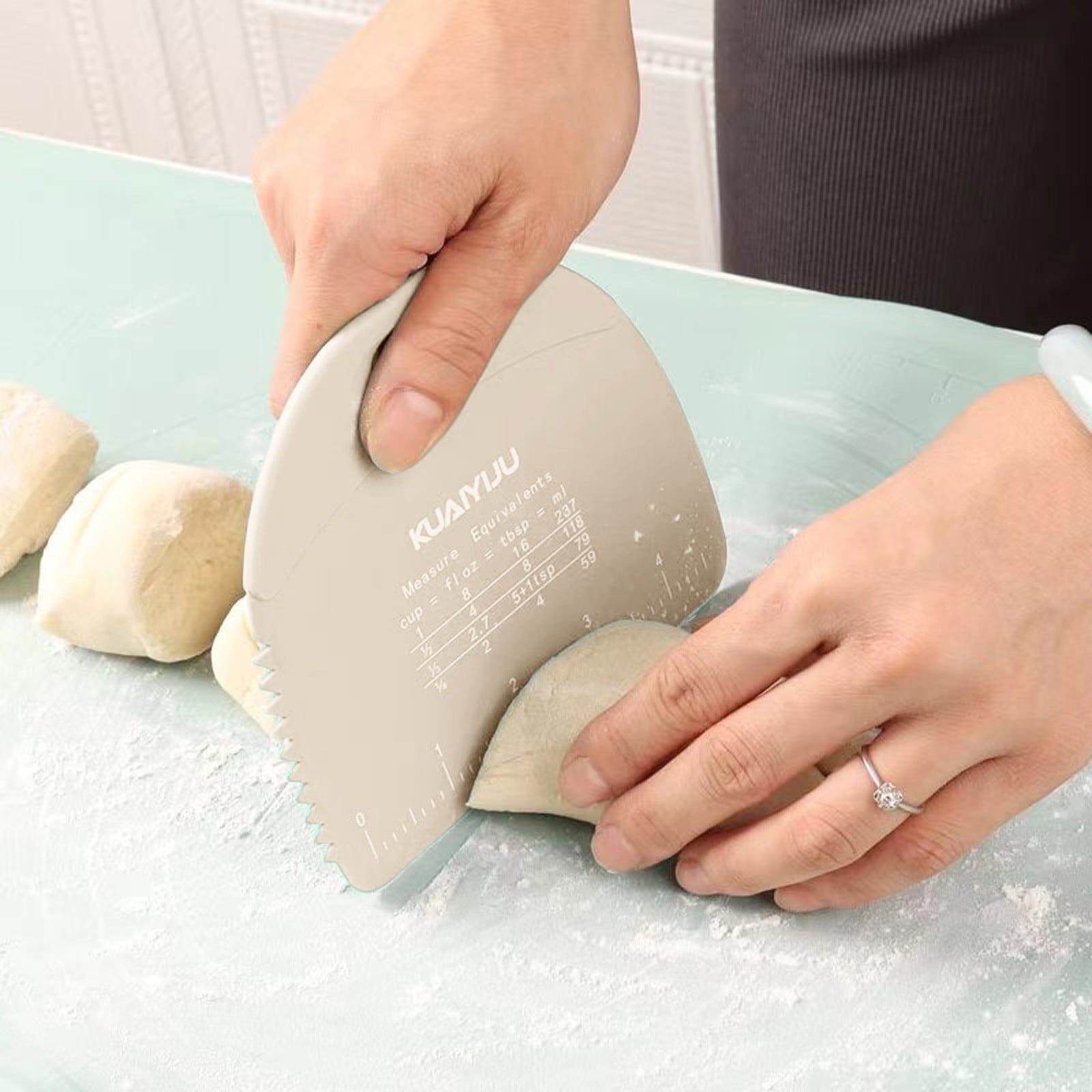 Dough Scraper,Dough Cutter,Silicones Dough Scraper/Cutter/Chopper with ...