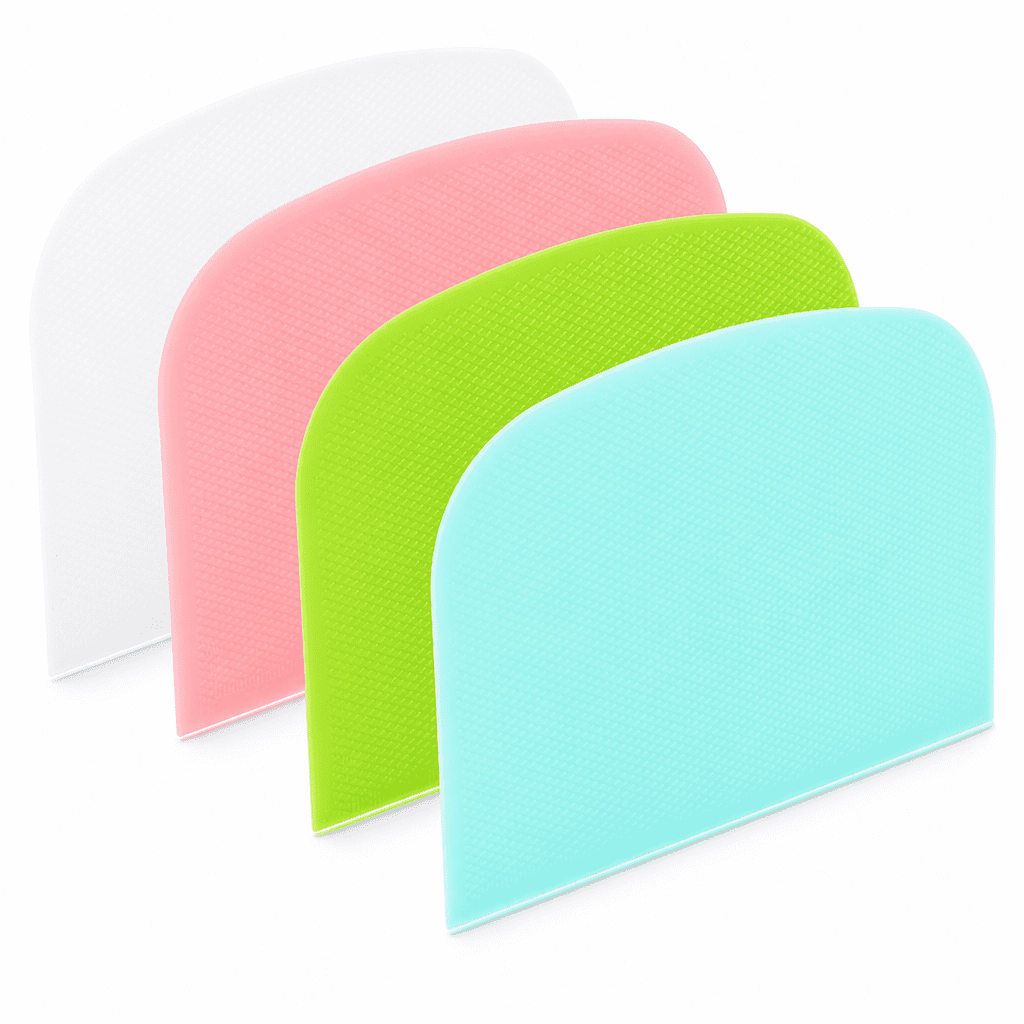 4 Pcs Flexible Plastic Dough Scraper for Baking Pastry Cake Fondant ...
