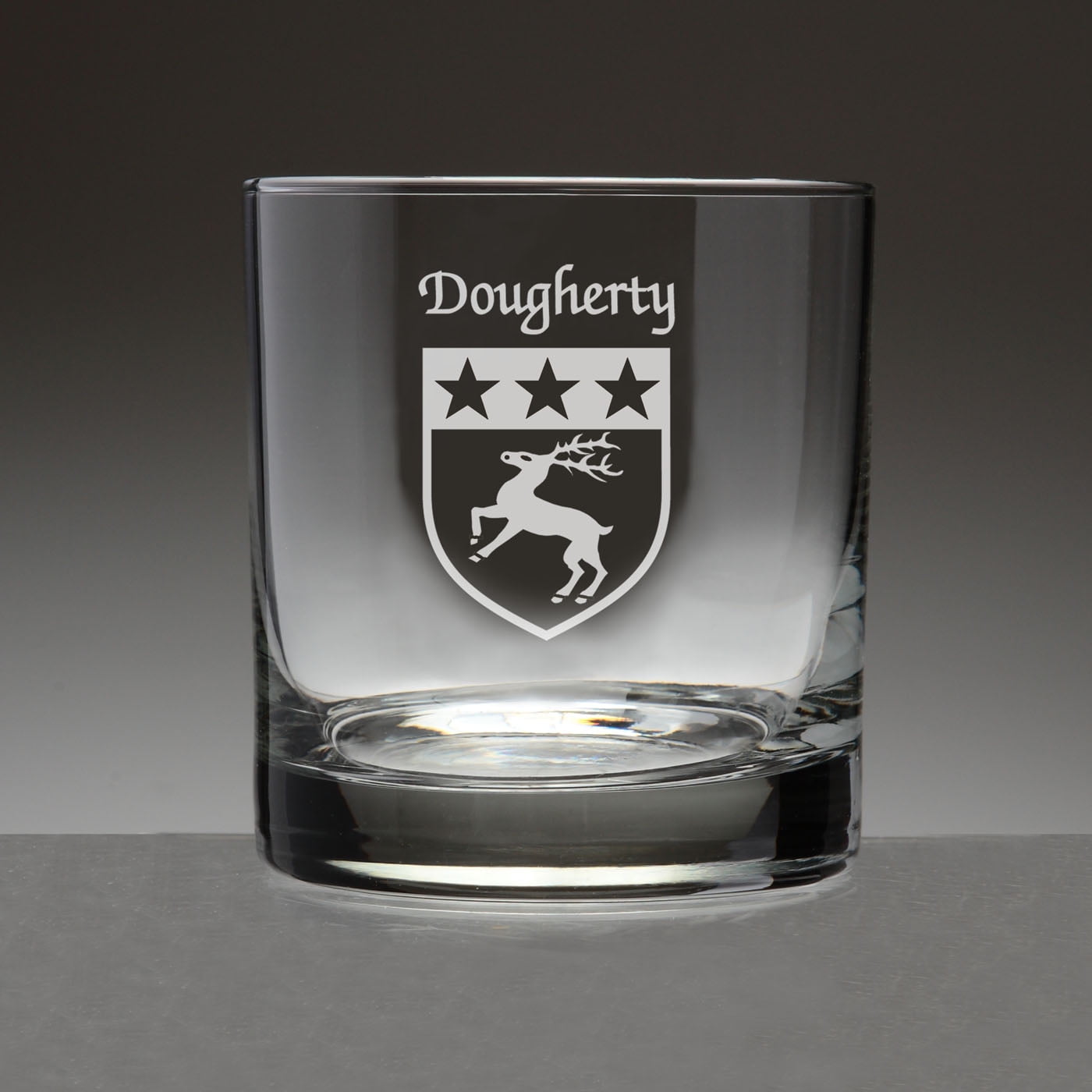 Dougherty Irish Coat of Arms Tumbler Glasses - Set of 4 (Sand Etched ...