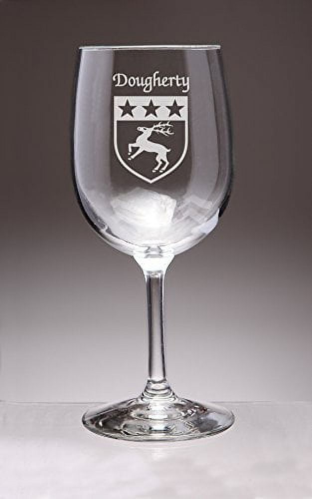 Dougherty Irish Coat of Arms Wine Glasses - Set of 4 (Sand Etched ...