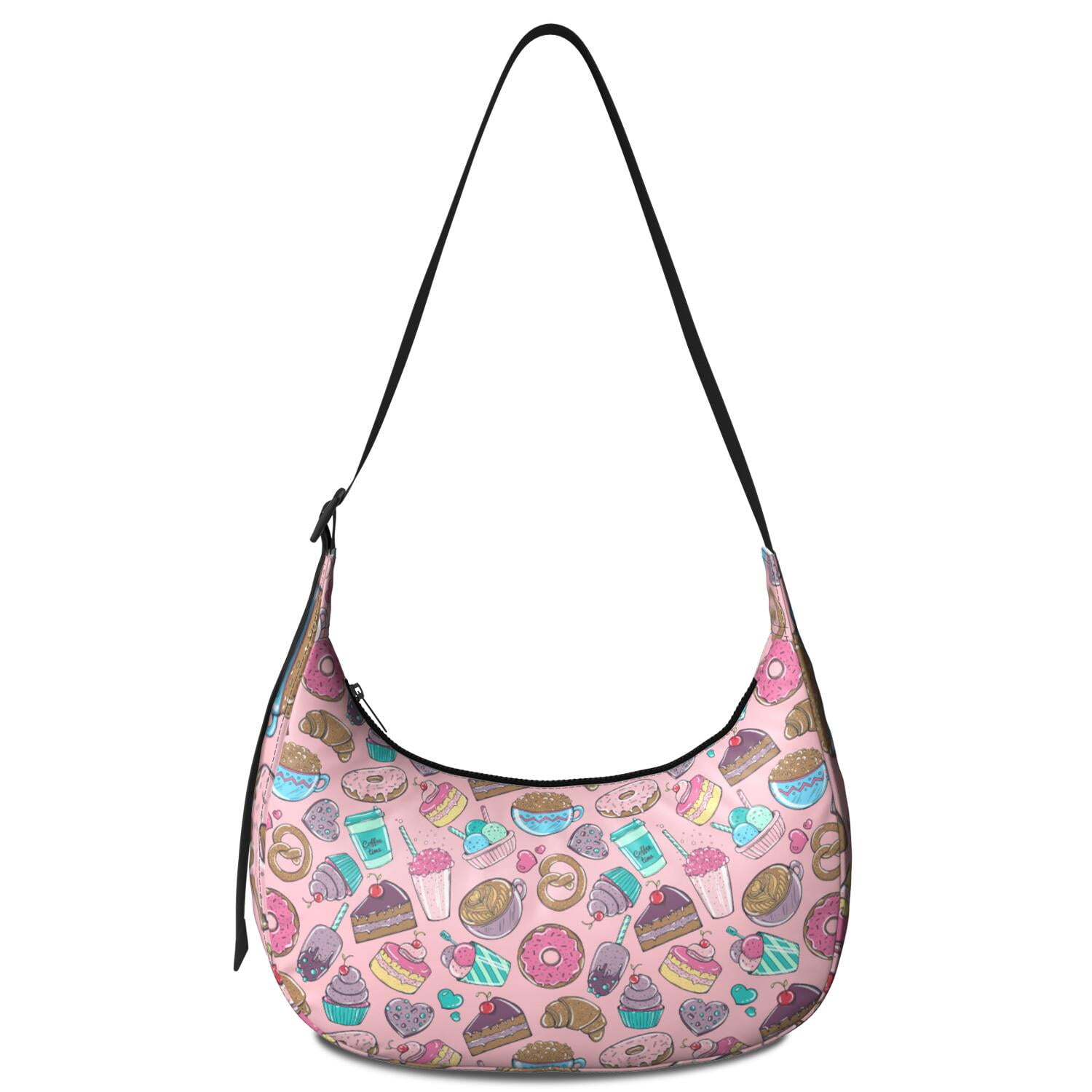 Doughnut Adjustable Strap Crossbody Bag Lightweight Nylon Donut Dessert ...