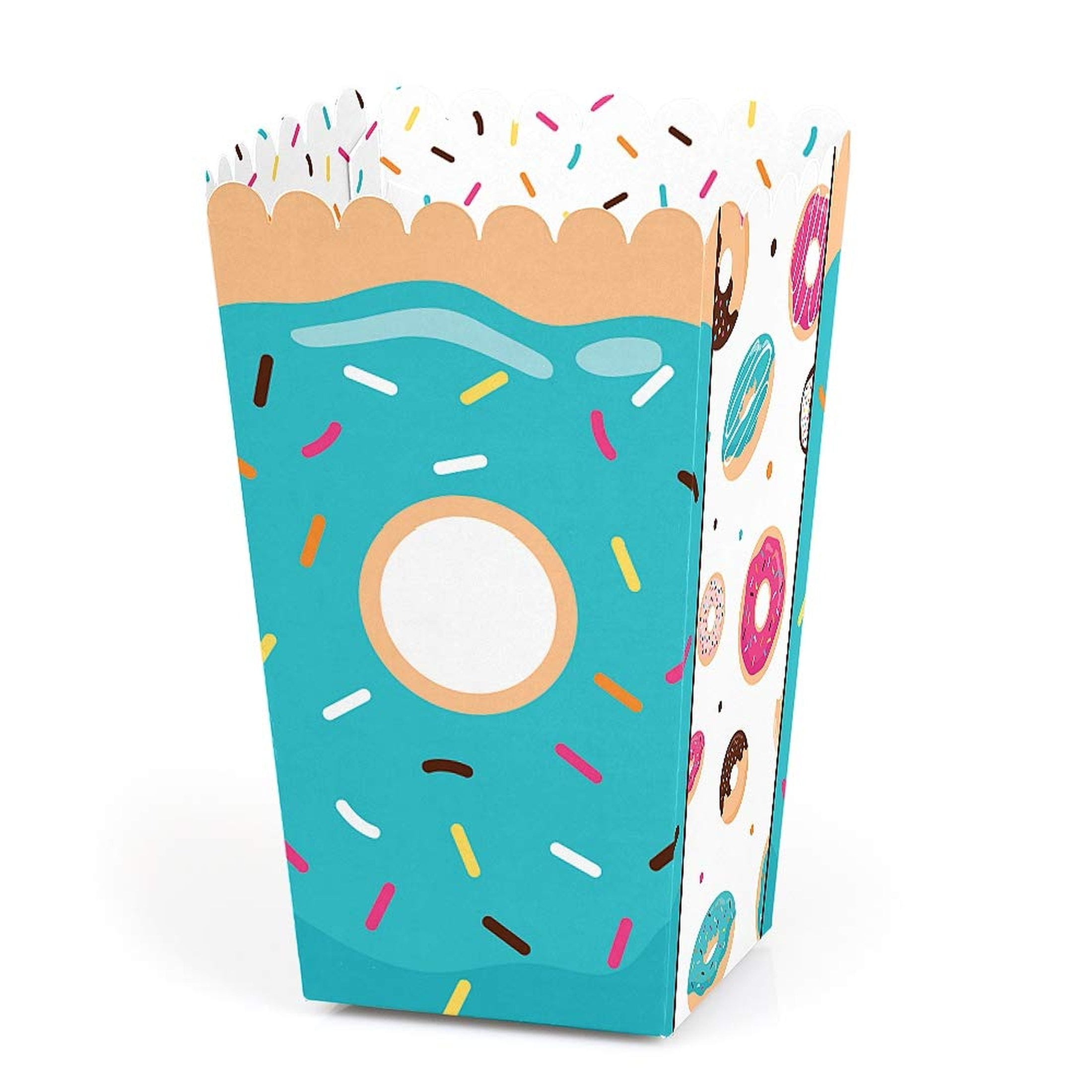 Doughnut Delight Party Popcorn Treat Boxes - Set of 12 Fun and Festive ...