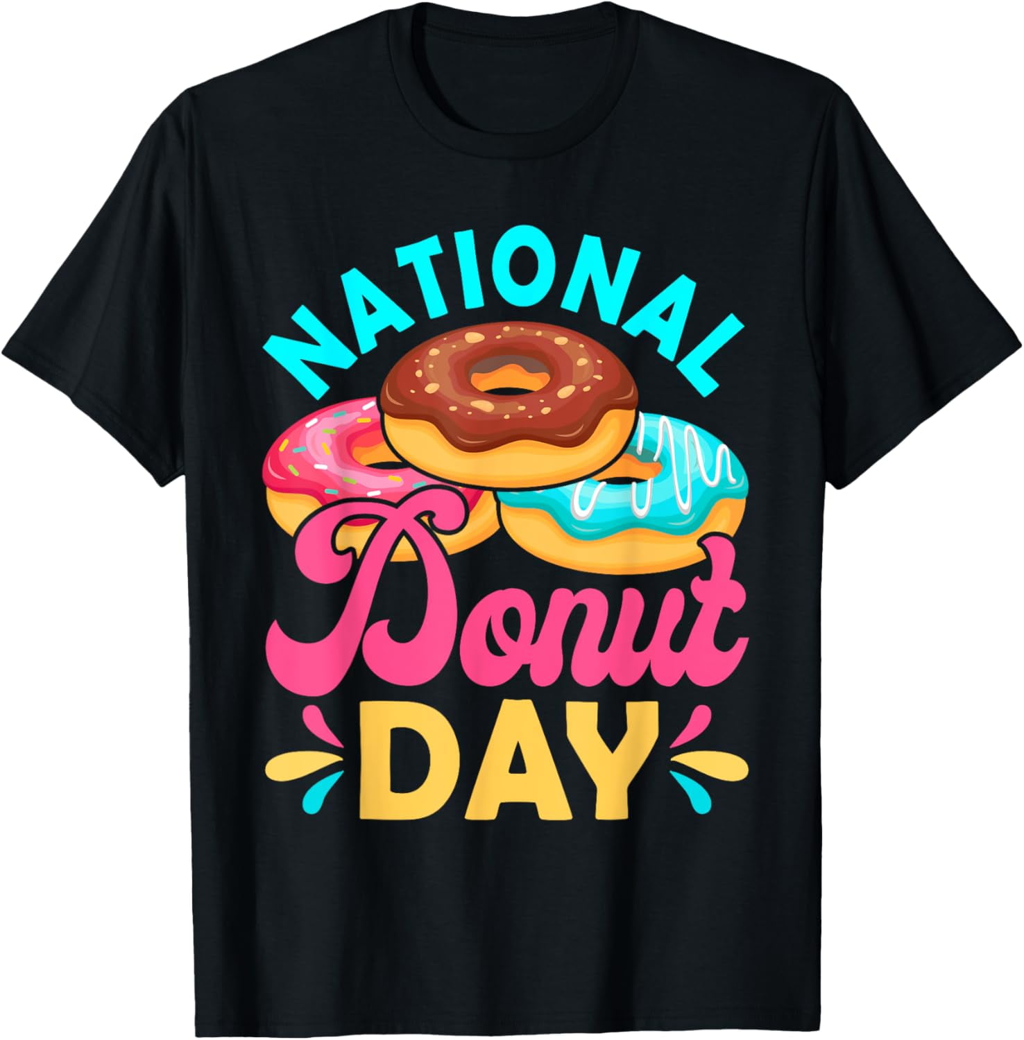 Doughnut Donut Day Cute Donuts National Donut Day Dad Mom T-Shirt100%cotton - Walmart.com