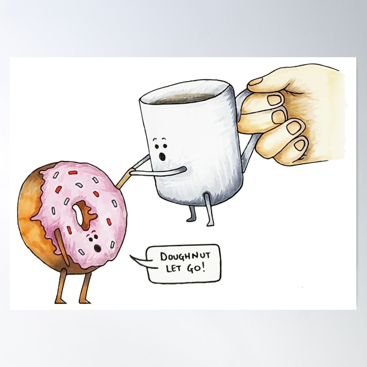 Doughnut Let Go Poster Wall Art, Modern Wall Decor For Living Room ...