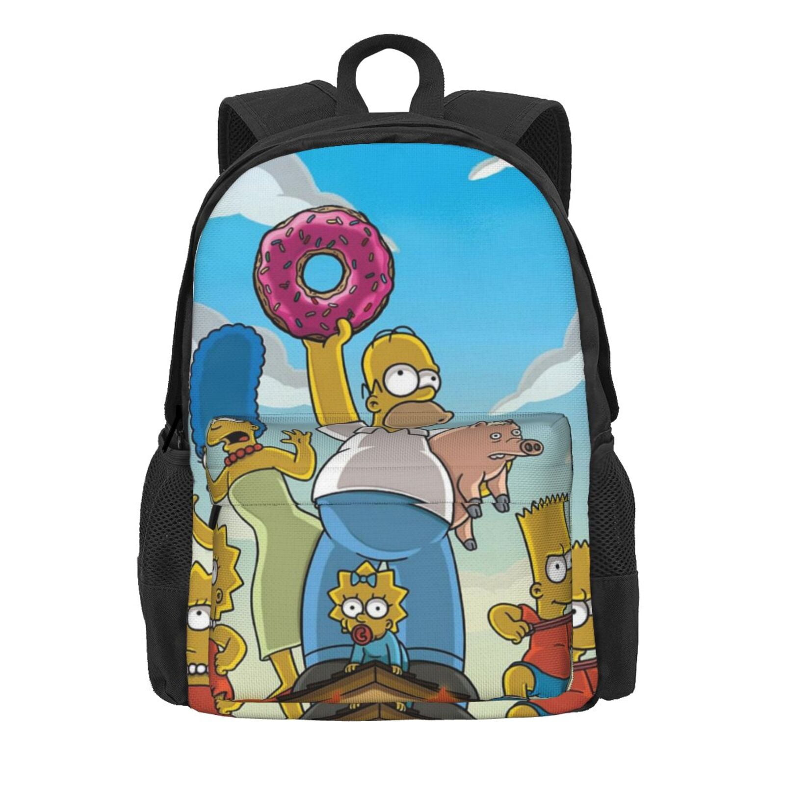 Doughnut The Simpsons Backpack Adjustable Daypack Large Capacity School ...