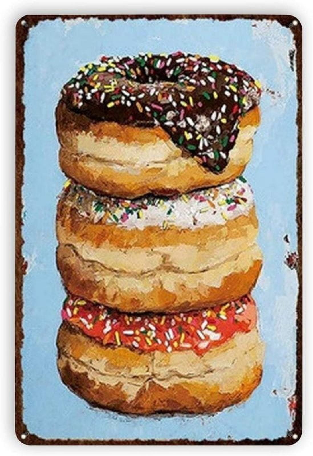 Doughnut Vintage Metal Tin Signs, Retro Art Tin Sign Decorations Plaque ...