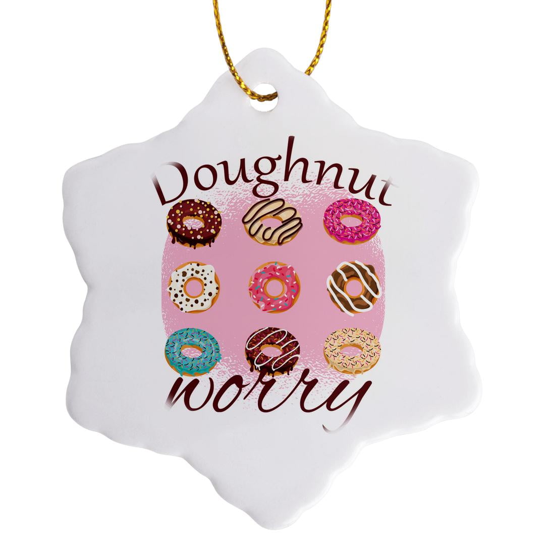 3drose, Doughnut Worry, 3 inch Snowflake Porcelain Ornament - Walmart.com