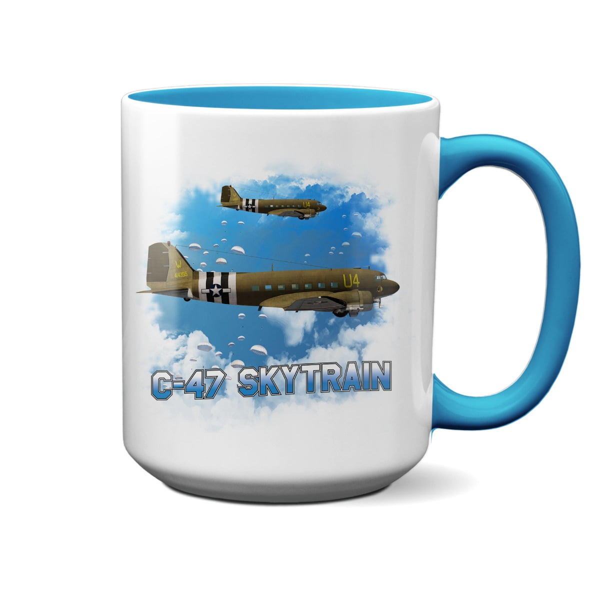Douglas C-47 Skytrain The Clouds 15 oz Light Blue Mug - Walmart.com