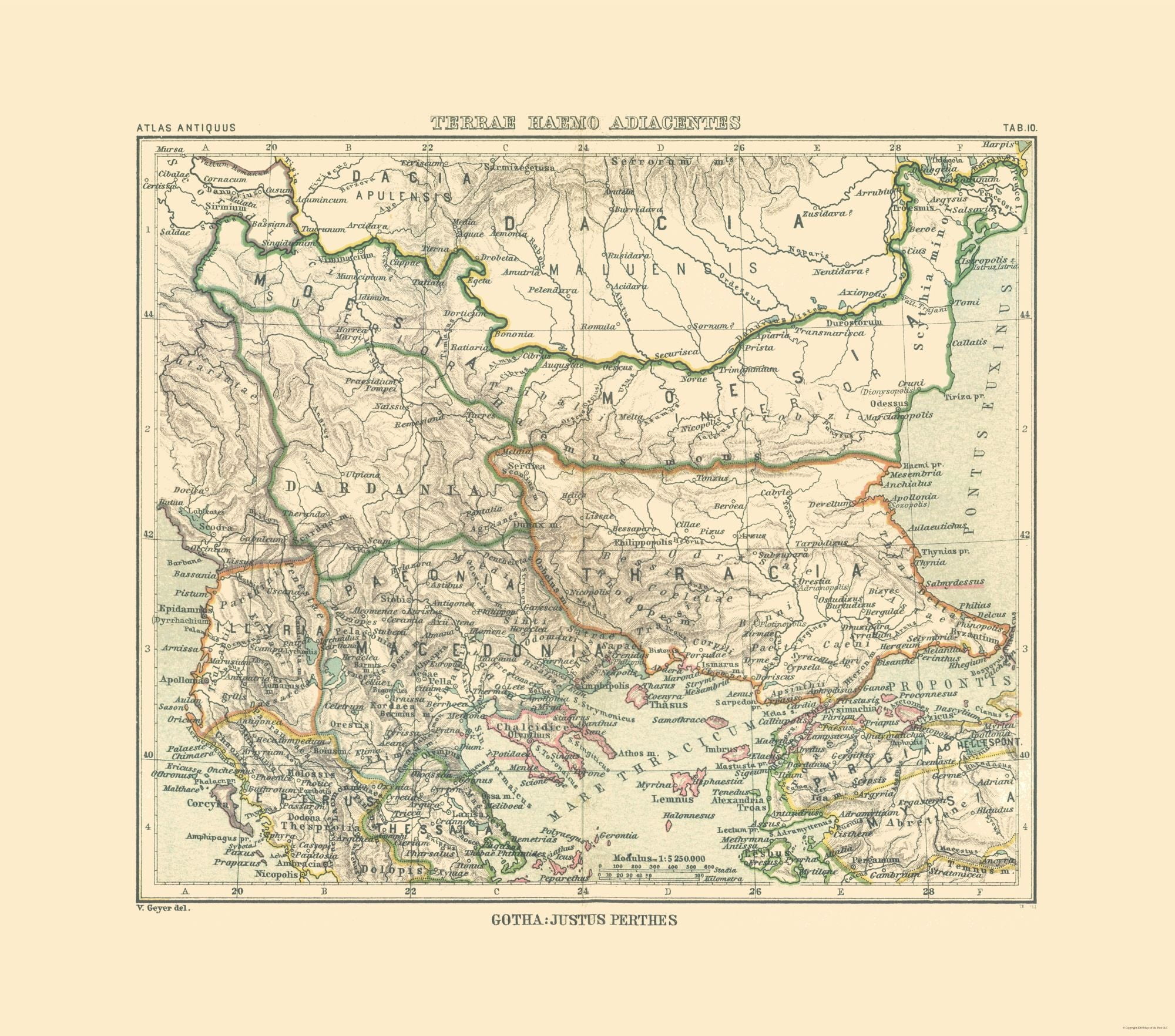 Historic Map - Macedonia Thracia Dardania Paeonia - Perthes 1896 - 26. ...
