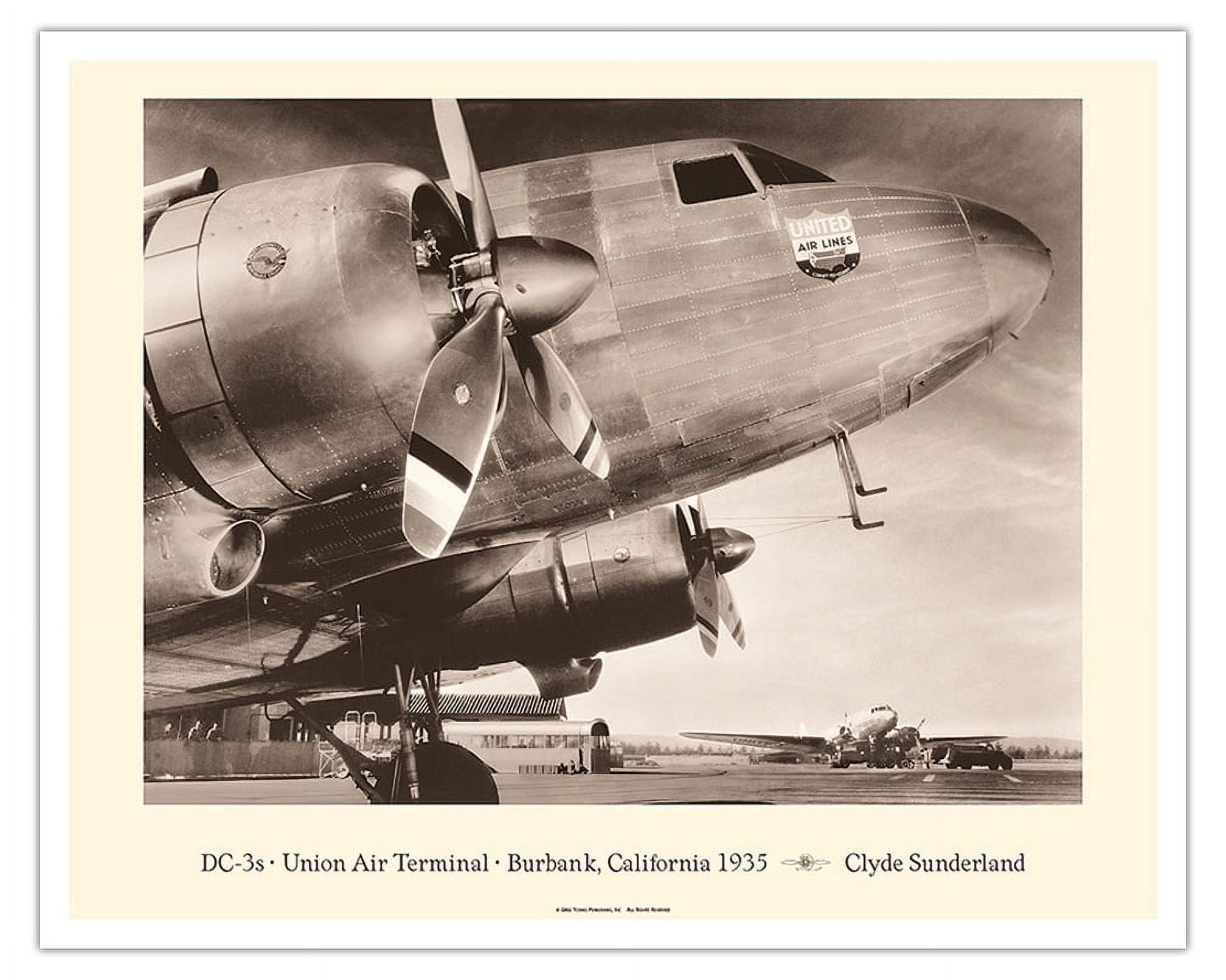Douglas DC-3's - Union Air Terminal Burbank California 1935 - United ...